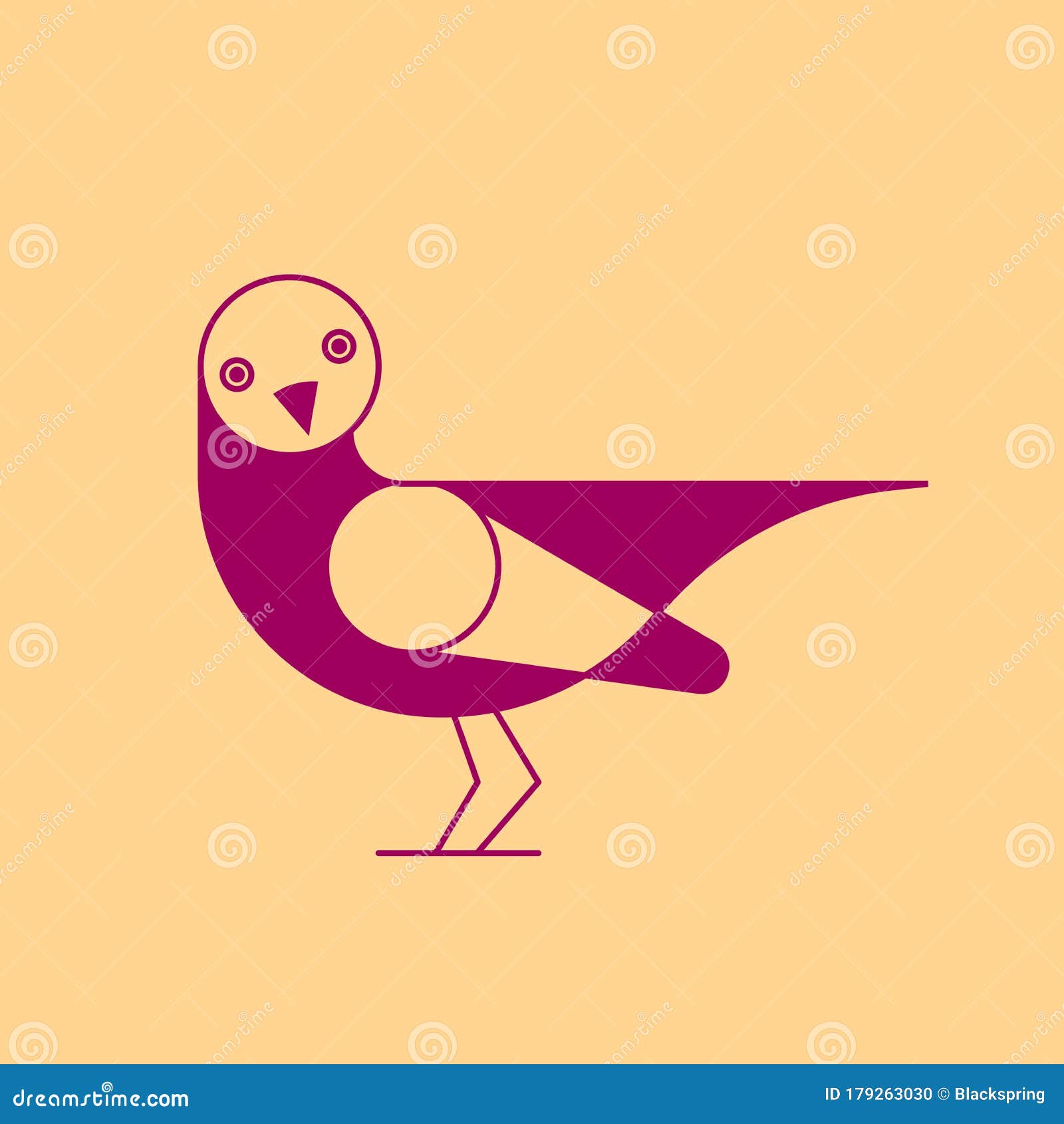 Bird Simple Geometric Logo. Pigeon Icon Stock Vector - Illustration of ...