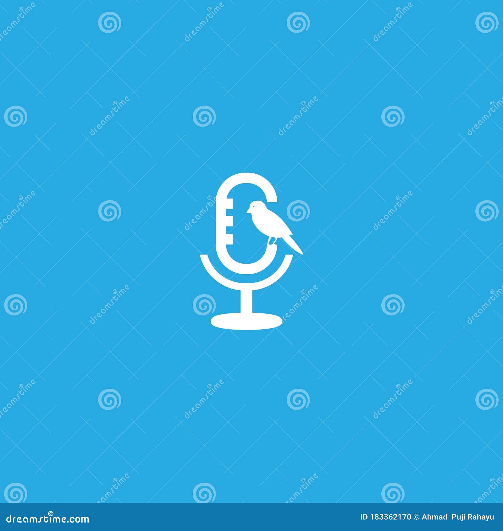 Bird Singing Microphone Logo Design Template Vector Stock Vector ...