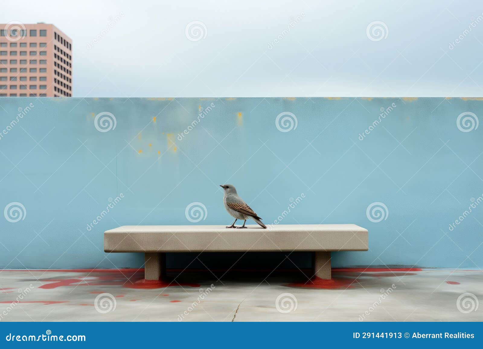 A bird sitting on a bench stock illustration. Illustration of outdoors ...