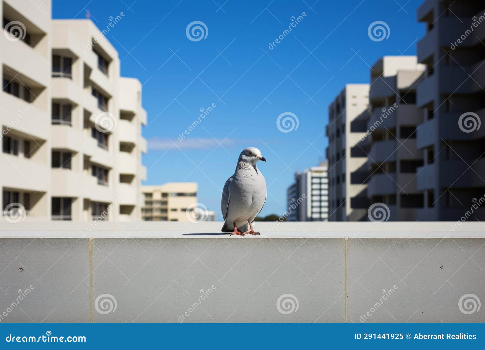 A Bird Sitting on a Ledge in Front of a Building Stock Illustration ...