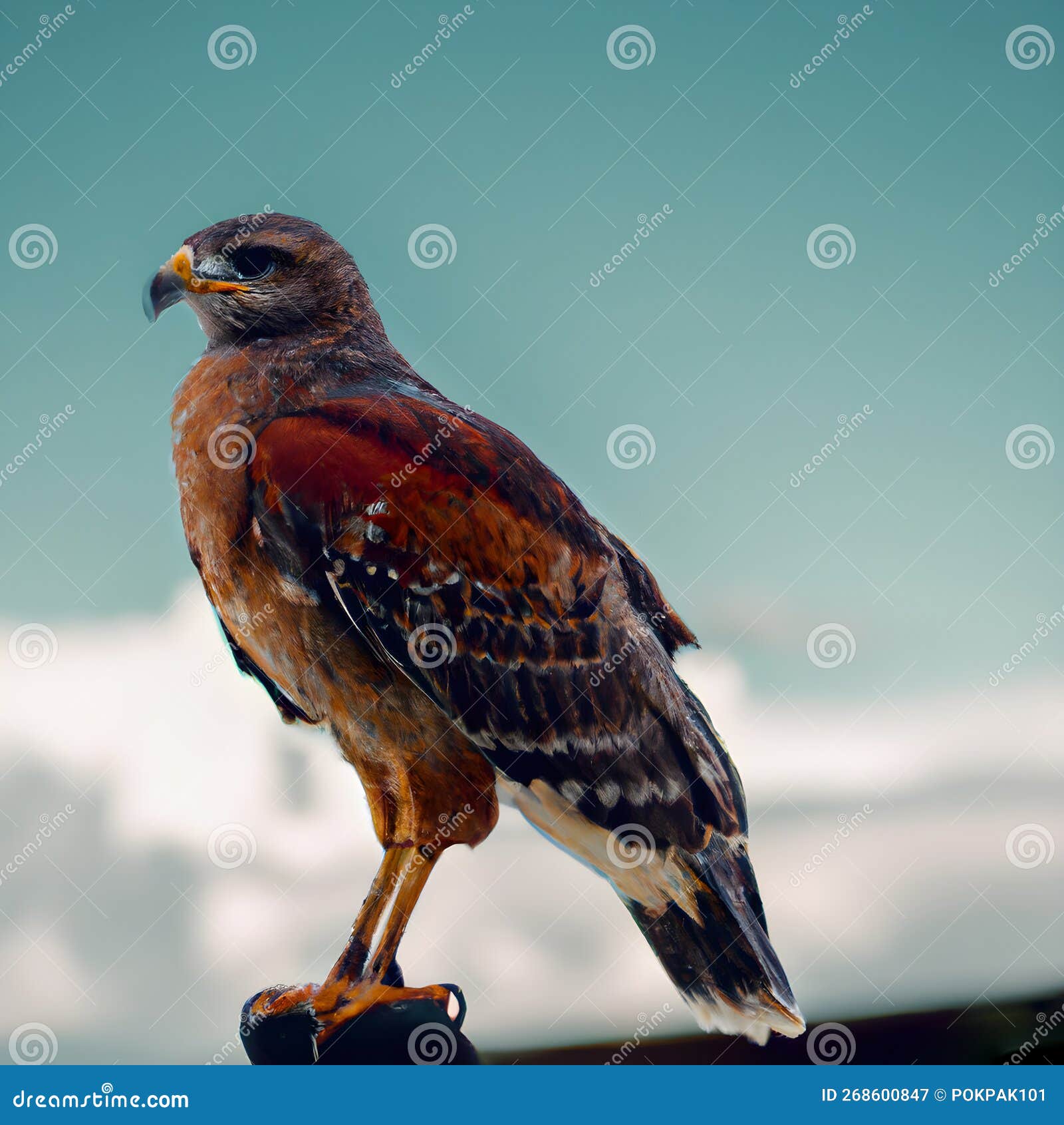 Bird Sitting on Top of a Rock. Hawk. Generative AI Stock Image - Image ...
