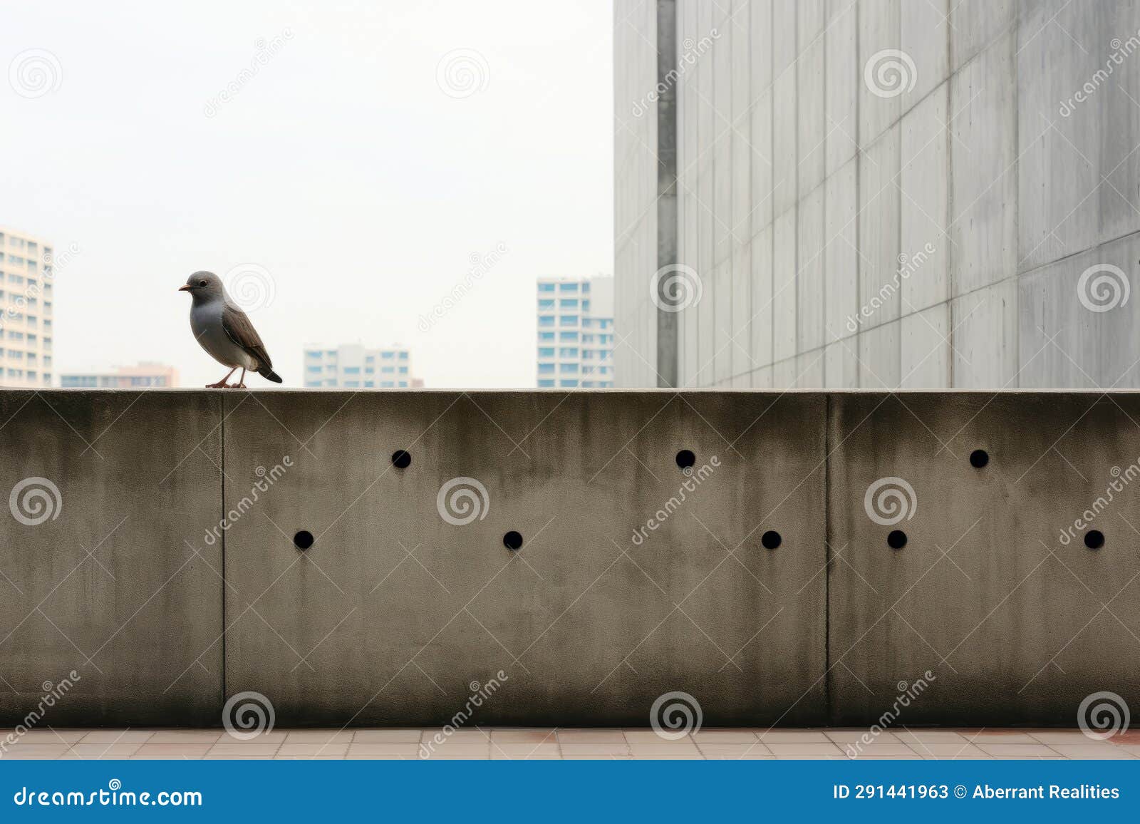 A bird sitting on a wall stock illustration. Illustration of ...