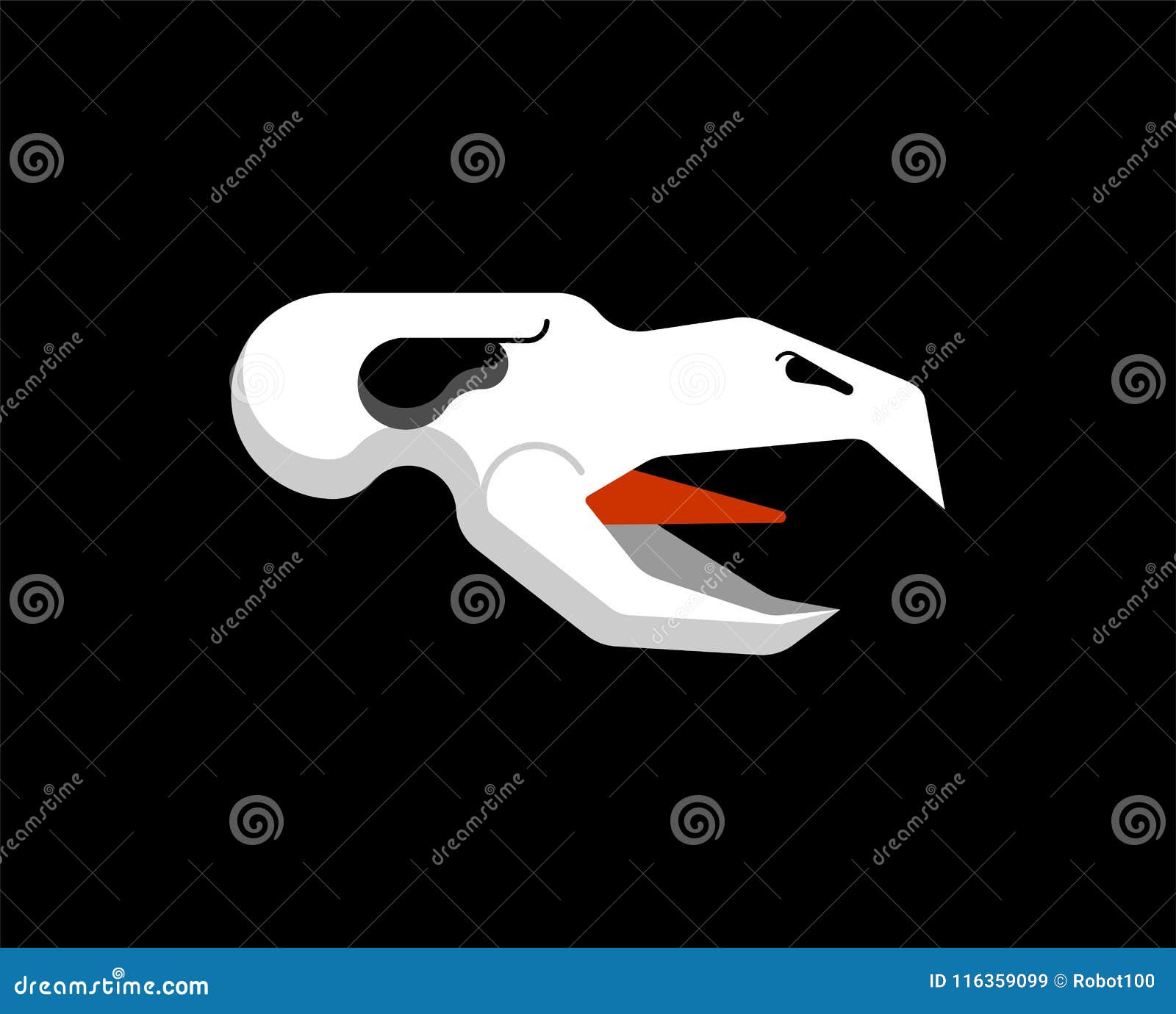 Bird Skull. Head of Crow Skeleton Stock Vector - Illustration of dark ...