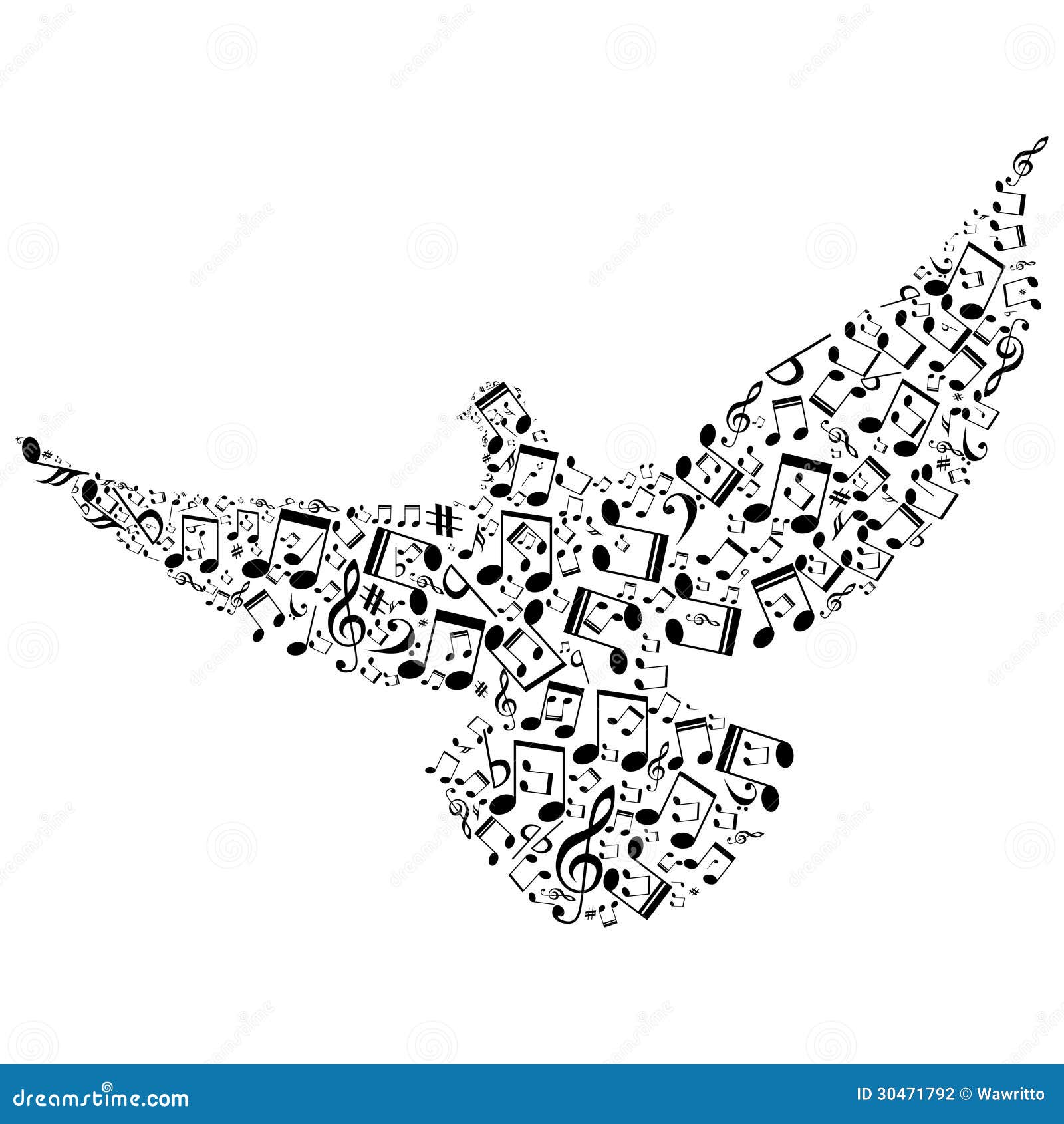 Bird With Smaller Musical Notes Stock Photography - Image: 30471792