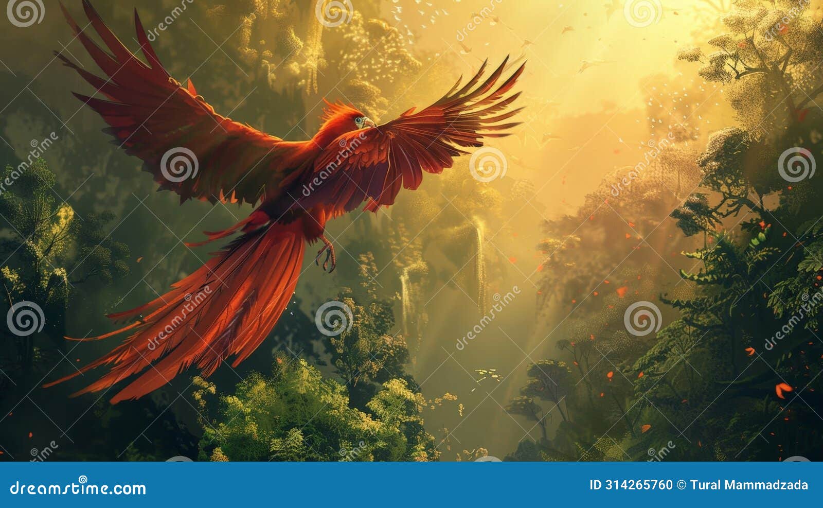 Bird Soaring Above Trees in the Forest Stock Photo - Image of flap ...