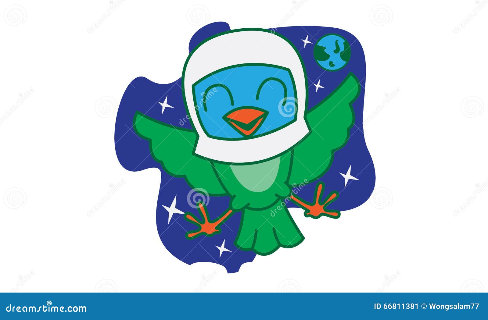 Bird in space stock vector. Illustration of drawing, isolated - 66811381