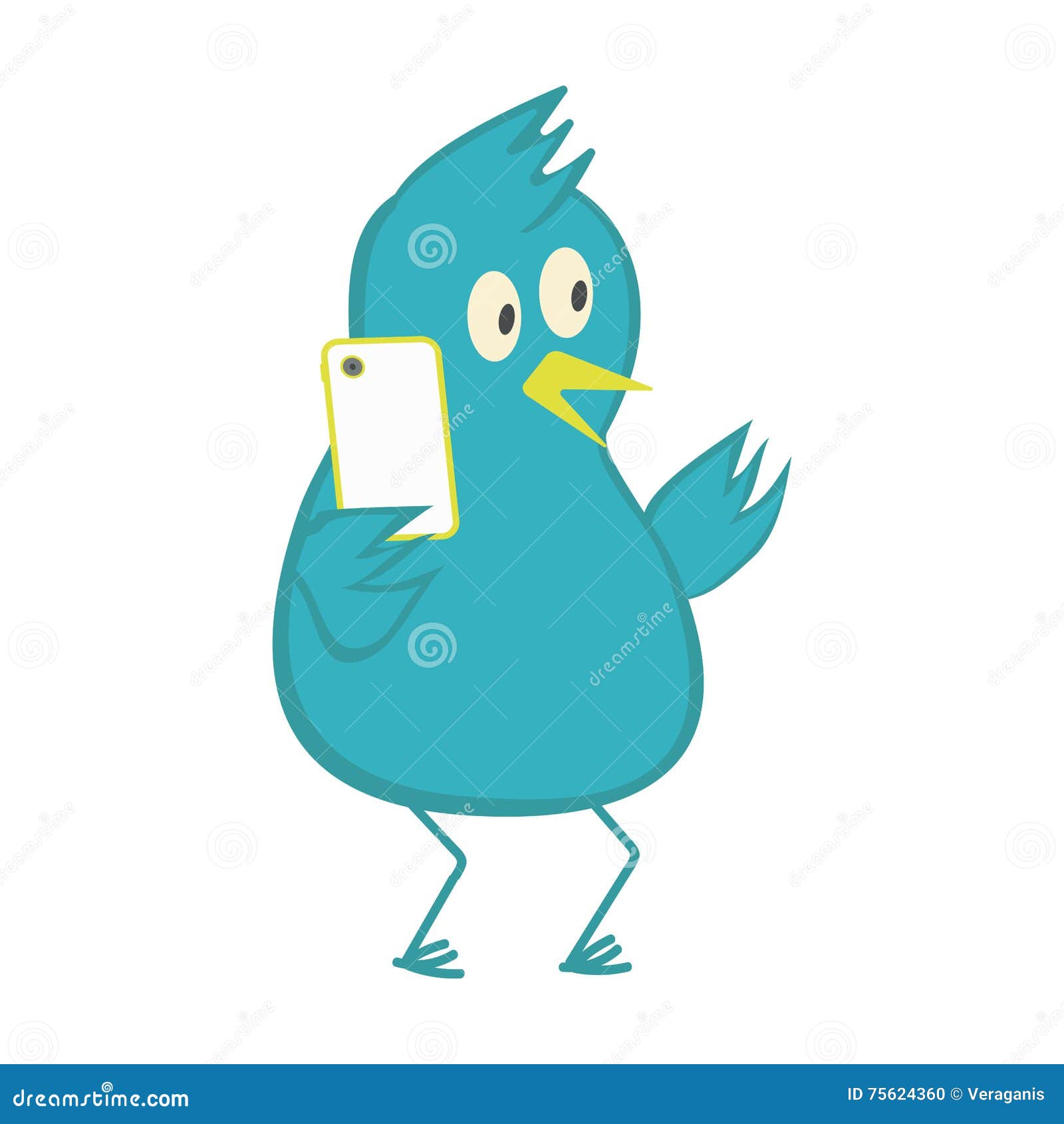 Bird Speaks on a Cell Phone. Stock Vector - Illustration of raptor ...