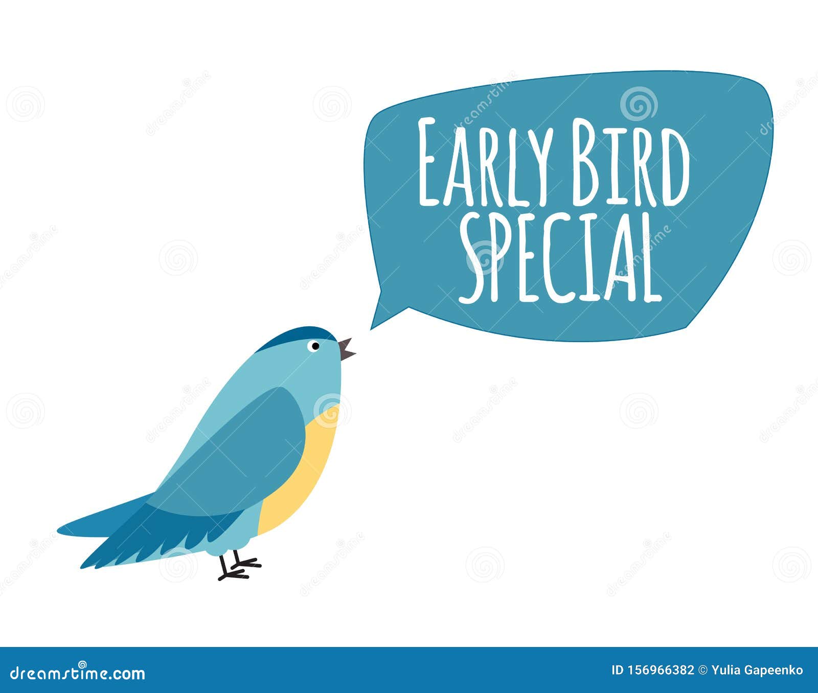 Bird with Speech Bubble. Early Bird Special Offer Promotion Concept ...