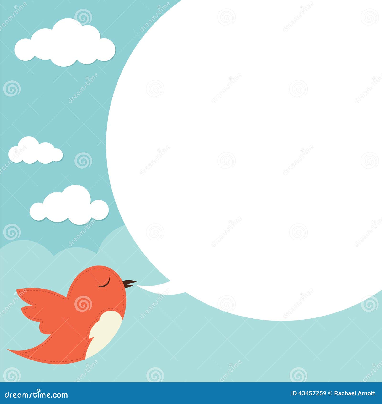 Bird with speech bubble stock vector. Illustration of brown - 43457259