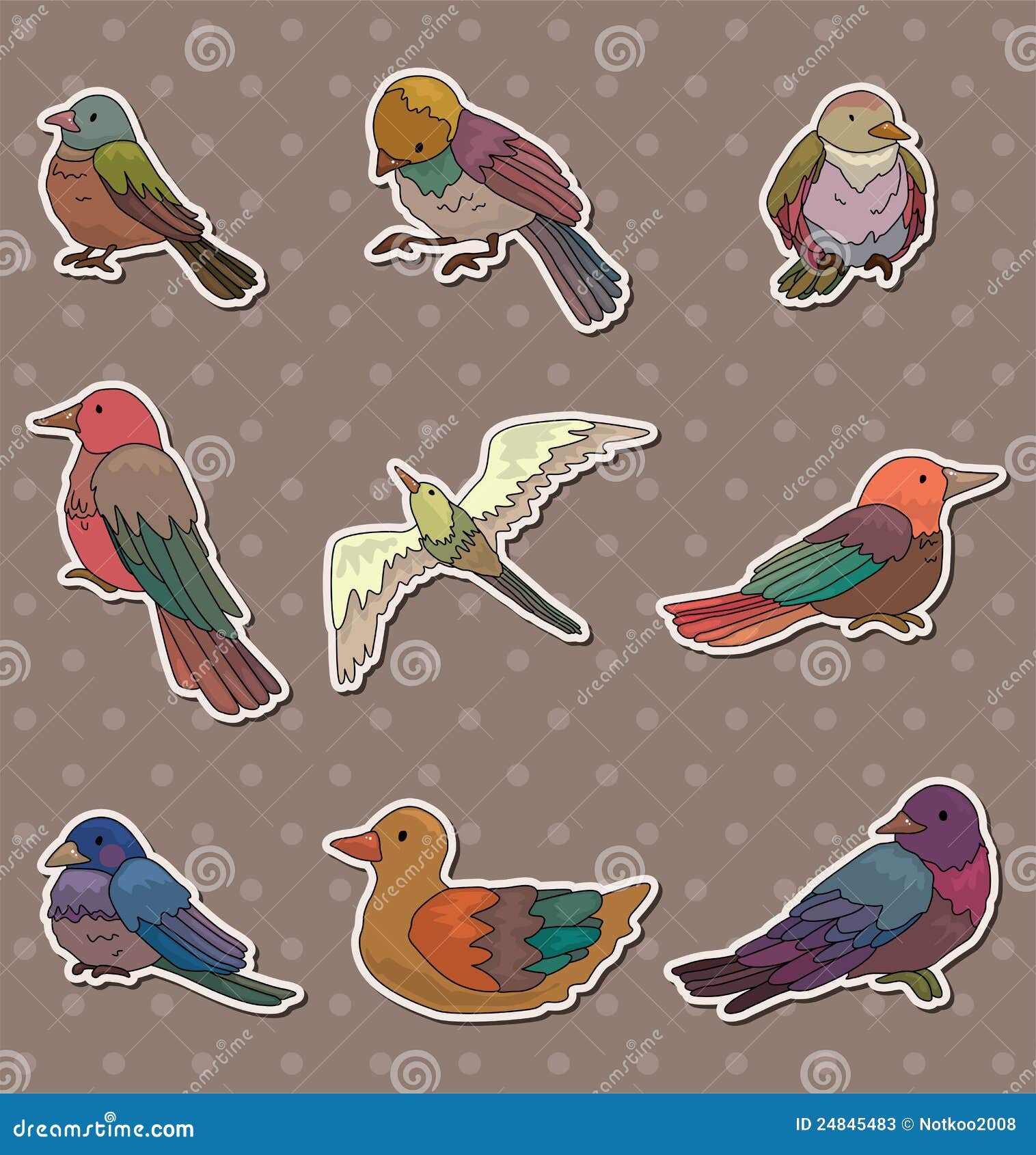 Bird stickers stock vector. Illustration of clip, happy - 24845483