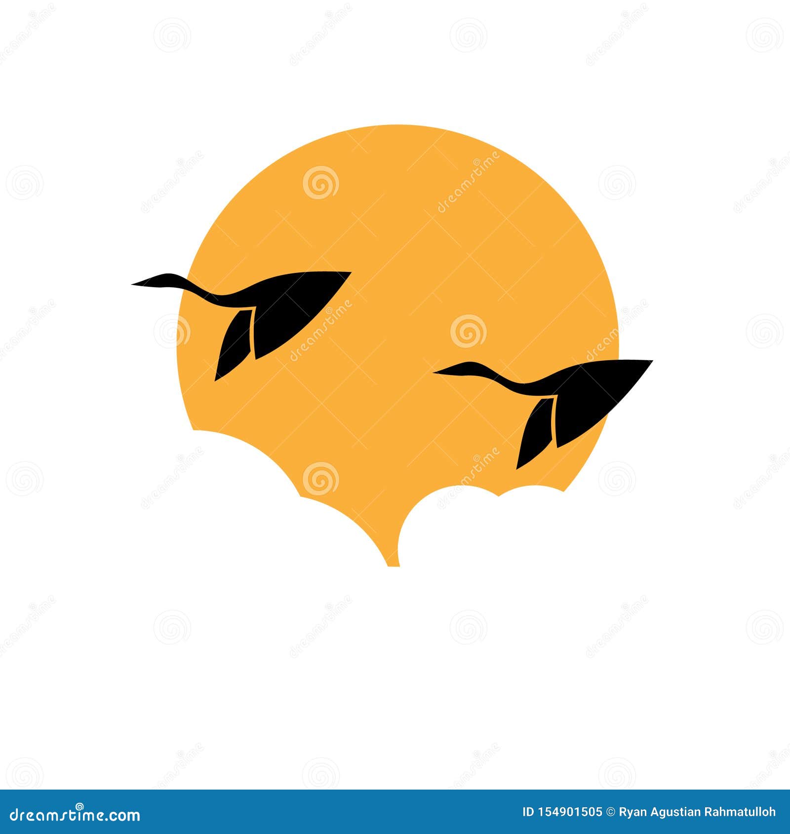 Migration Birds and the Sunset Stock Vector - Illustration of line ...