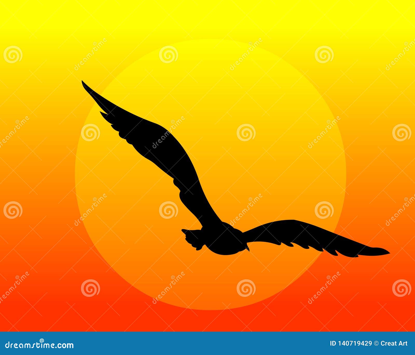 Bird and Sunset.Flying Bird Vector Stock Vector - Illustration of ...