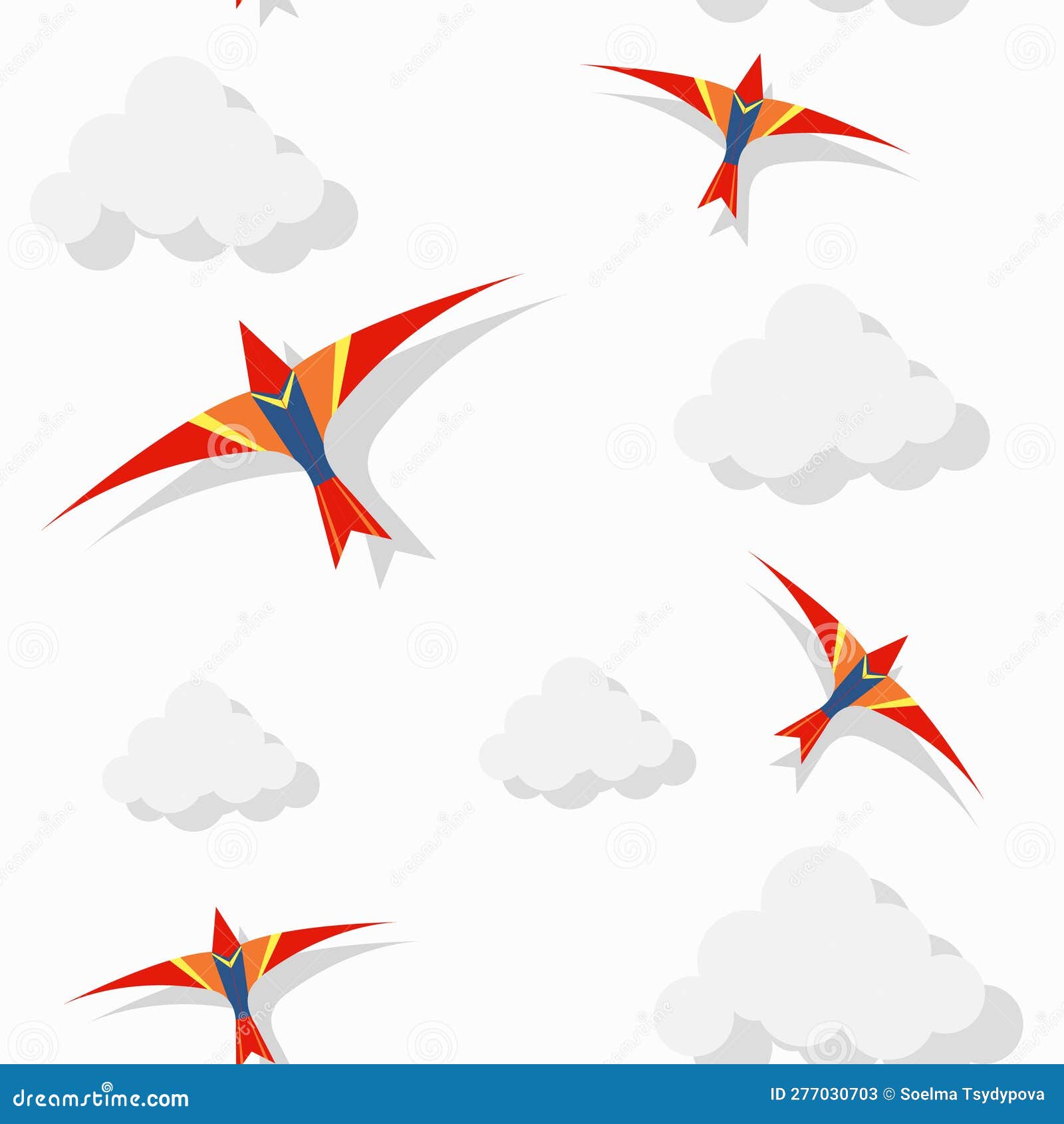 Wind Air Kite Of Cute Fox Animal Shape. Kids Flying Floating Paper Toy ...