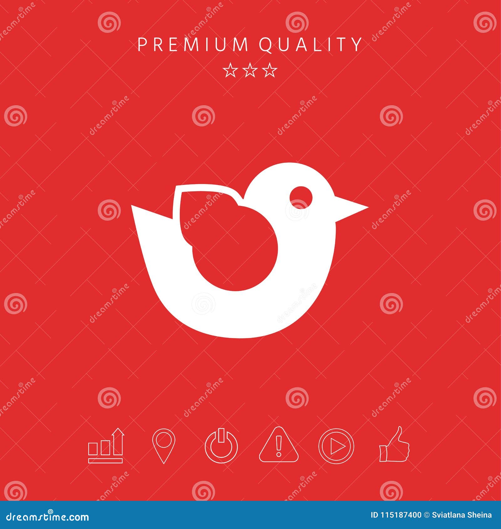 Bird symbol icon stock vector. Illustration of element - 115187400