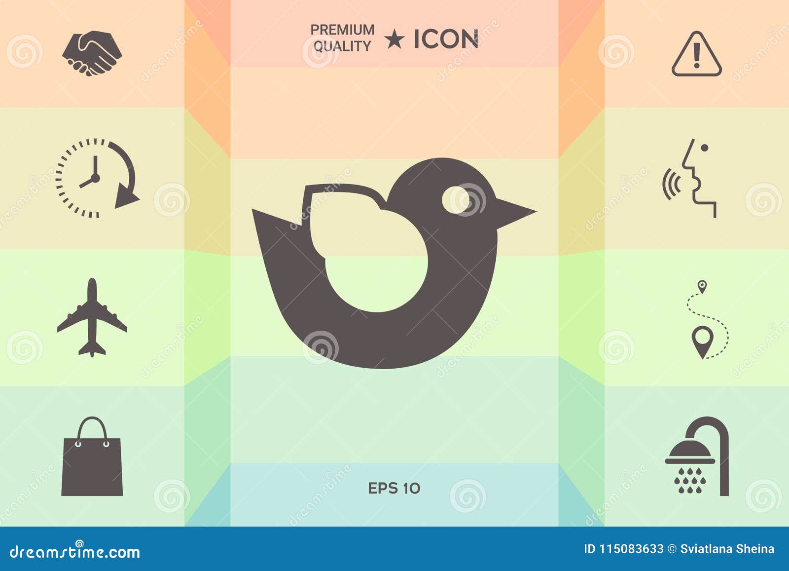 Bird symbol icon stock vector. Illustration of symbol - 115083633