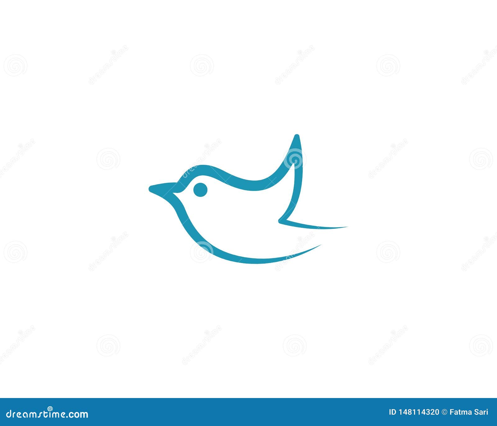 Bird symbol illustration stock vector. Illustration of blue - 148114320