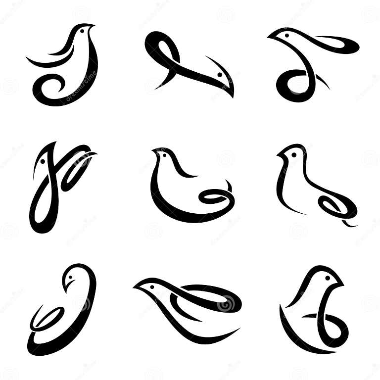 Bird symbol vector stock vector. Illustration of small - 18152234
