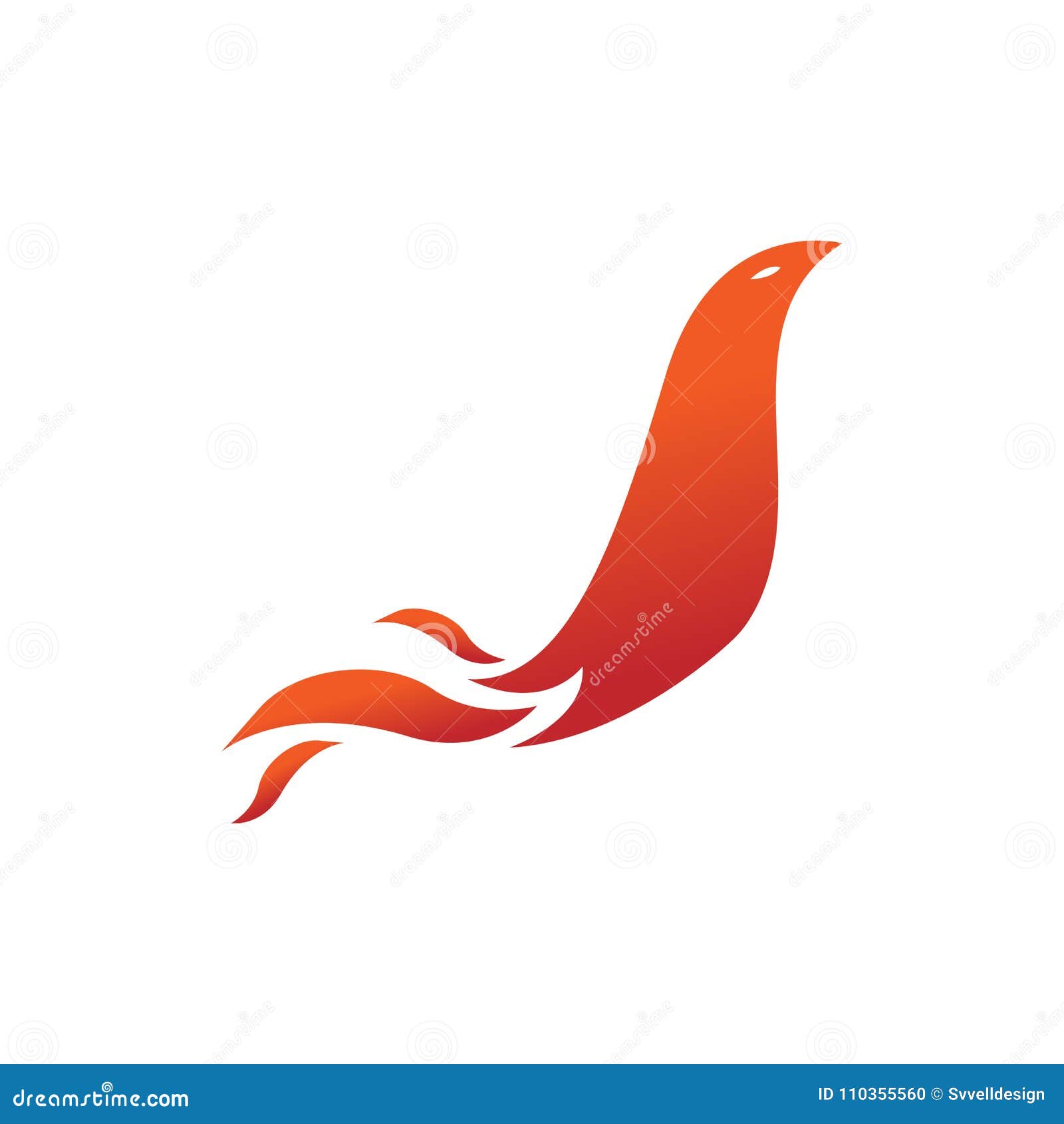 Bird Tail Fire Flames Element Emblem Symbol Stock Vector - Illustration ...