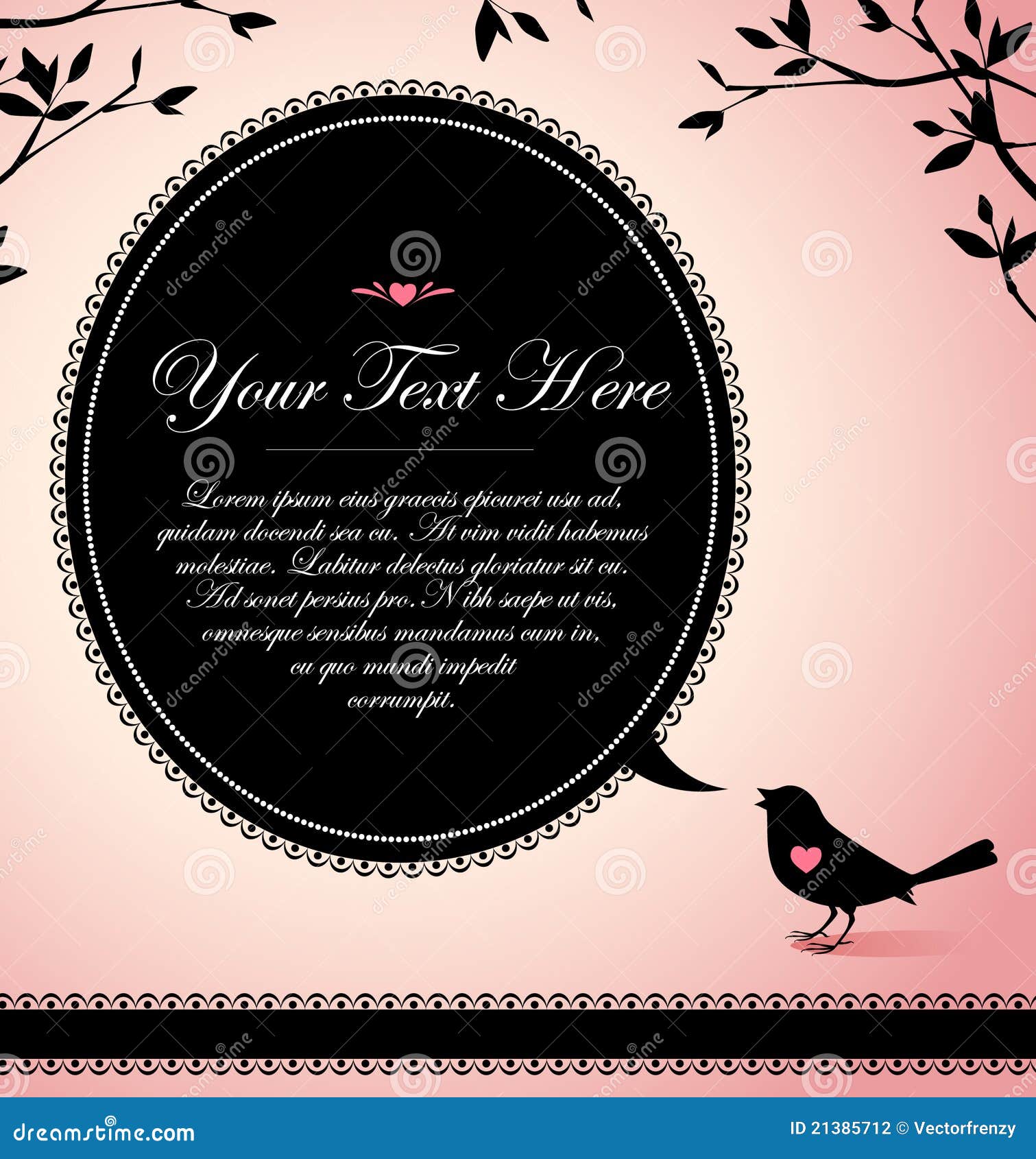 A bird with a text bubble stock vector. Illustration of invitation ...
