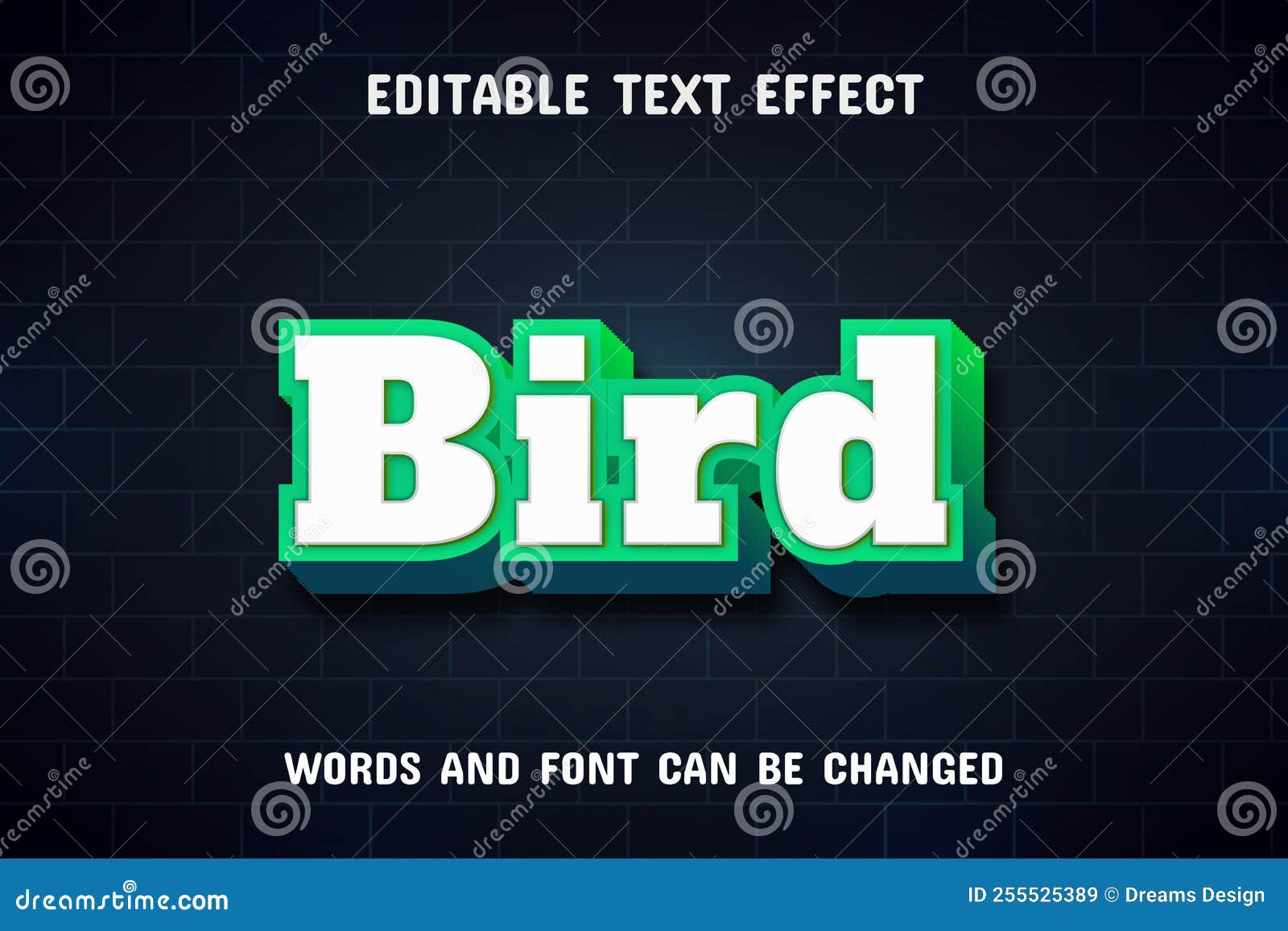 Bird Text - Editable Text Effect Stock Vector - Illustration of brand ...