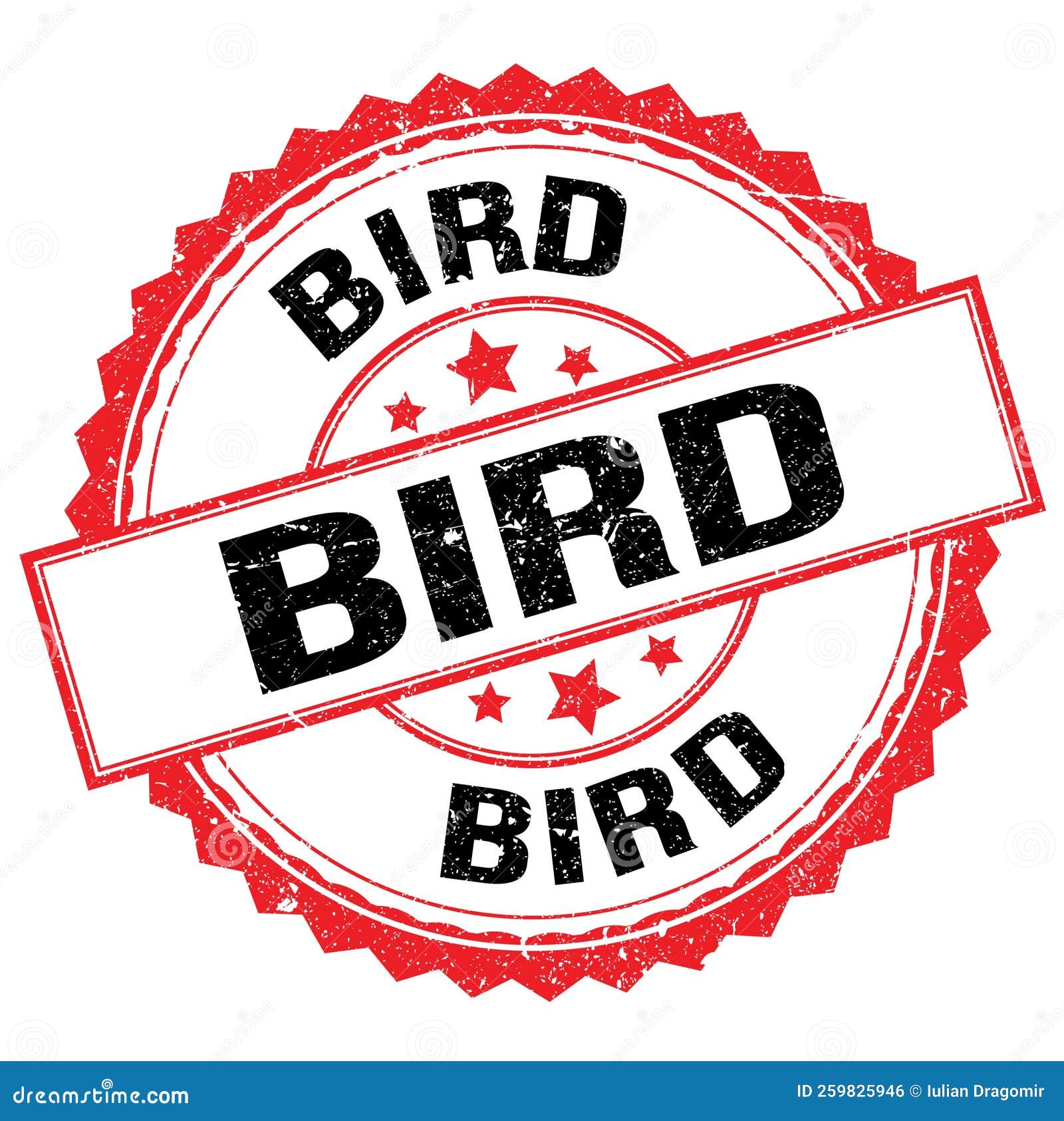 BIRD Text on Red-black Round Stamp Sign Stock Illustration ...
