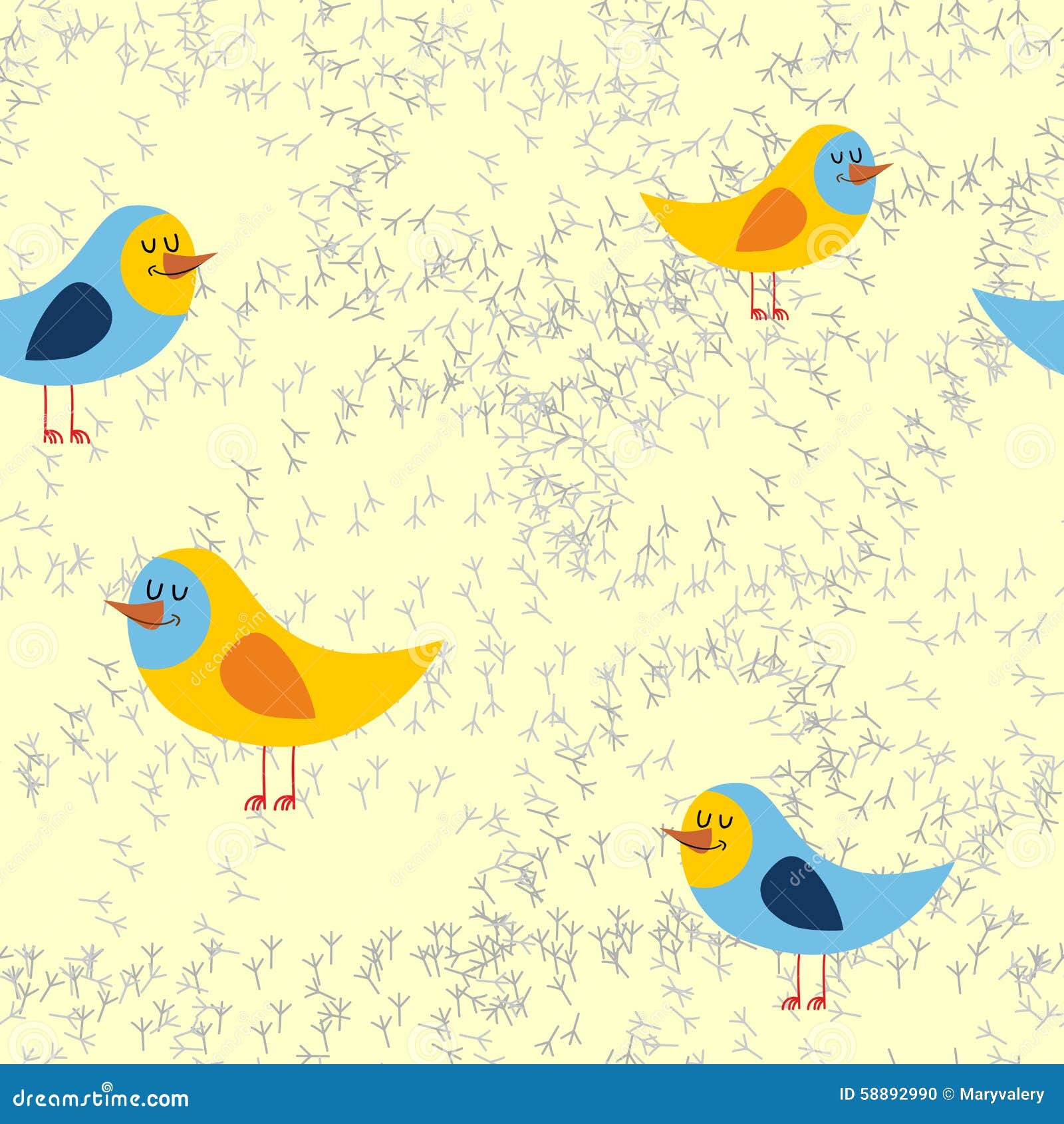 Bird Tracks. Seamlessly Repeating Bird Footprints (duck, Chicken, Crow ...