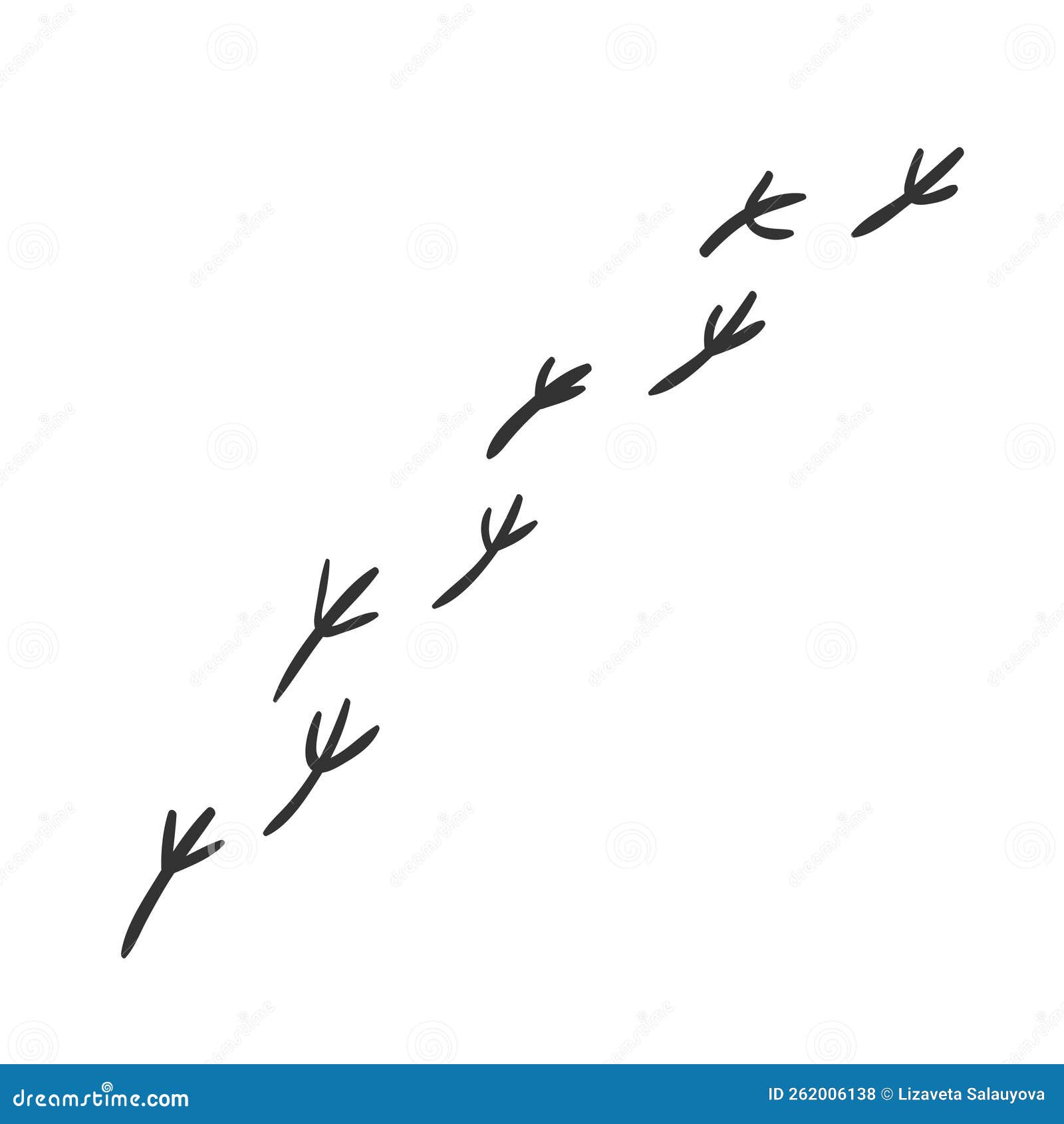Bird Tracks. Seamlessly Repeating Bird Footprints (duck, Chicken, Crow ...