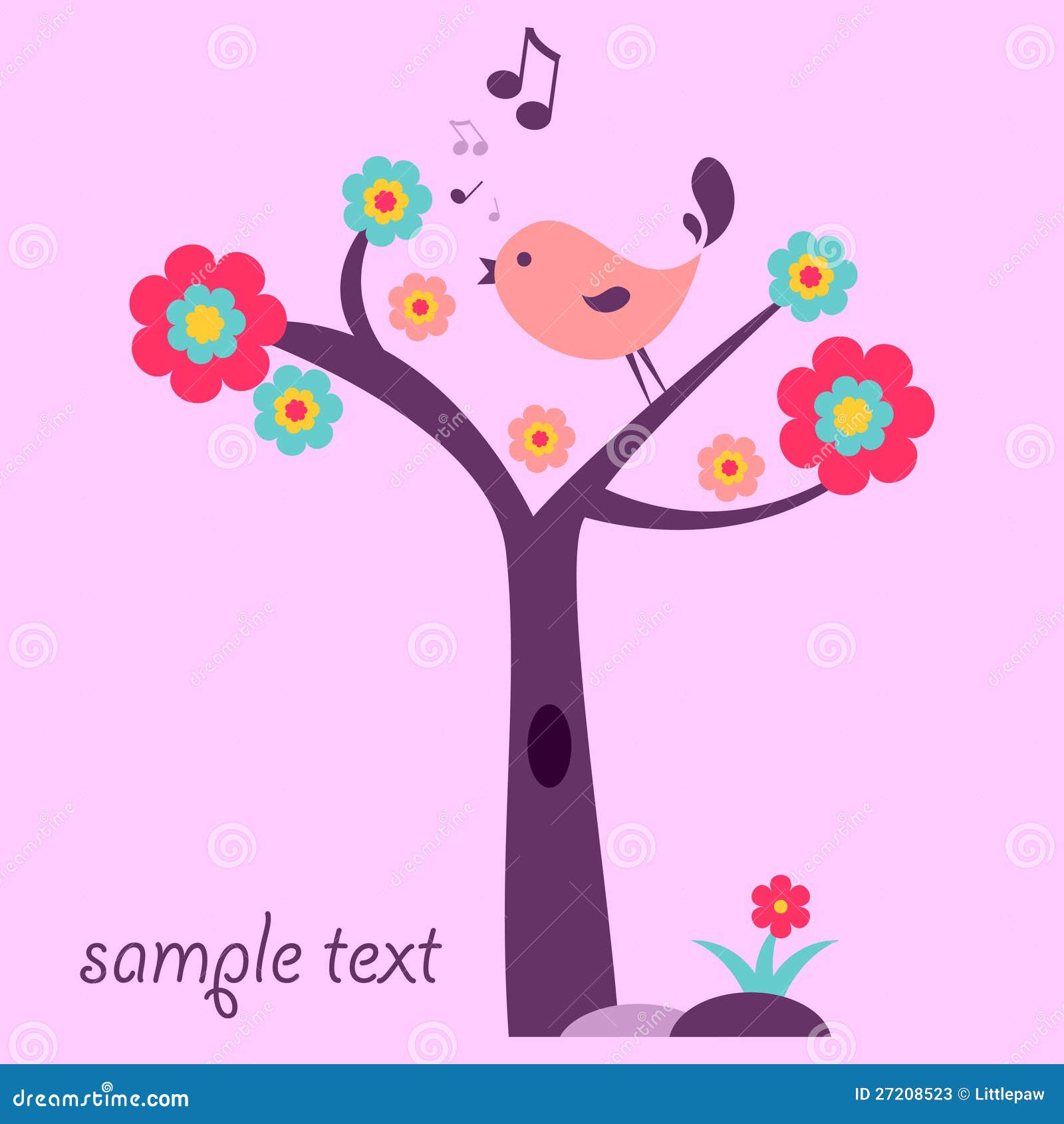 Bird on the tree stock vector. Illustration of backdrop - 27208523