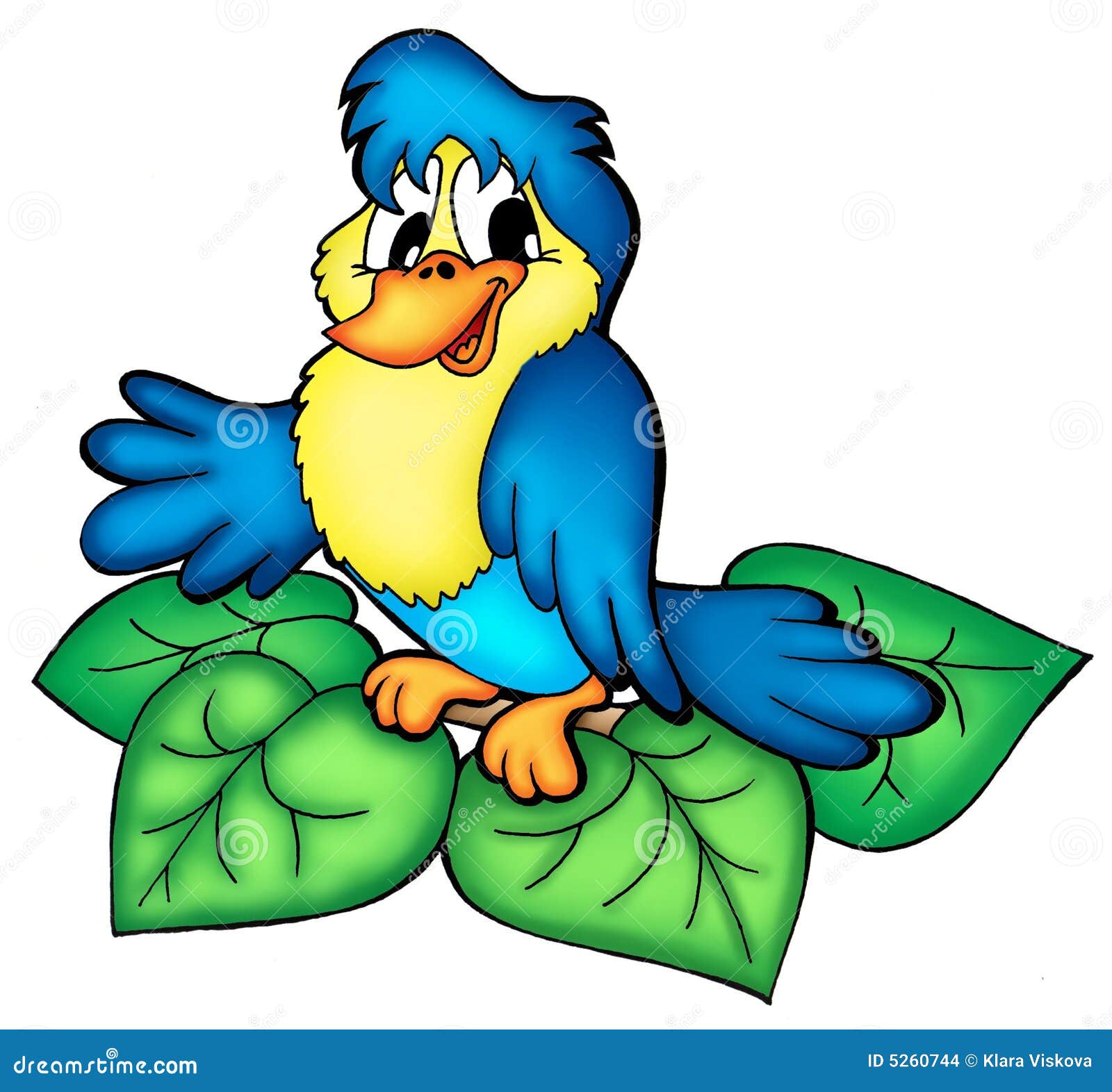 Bird on tree stock illustration. Illustration of cartoon - 5260744