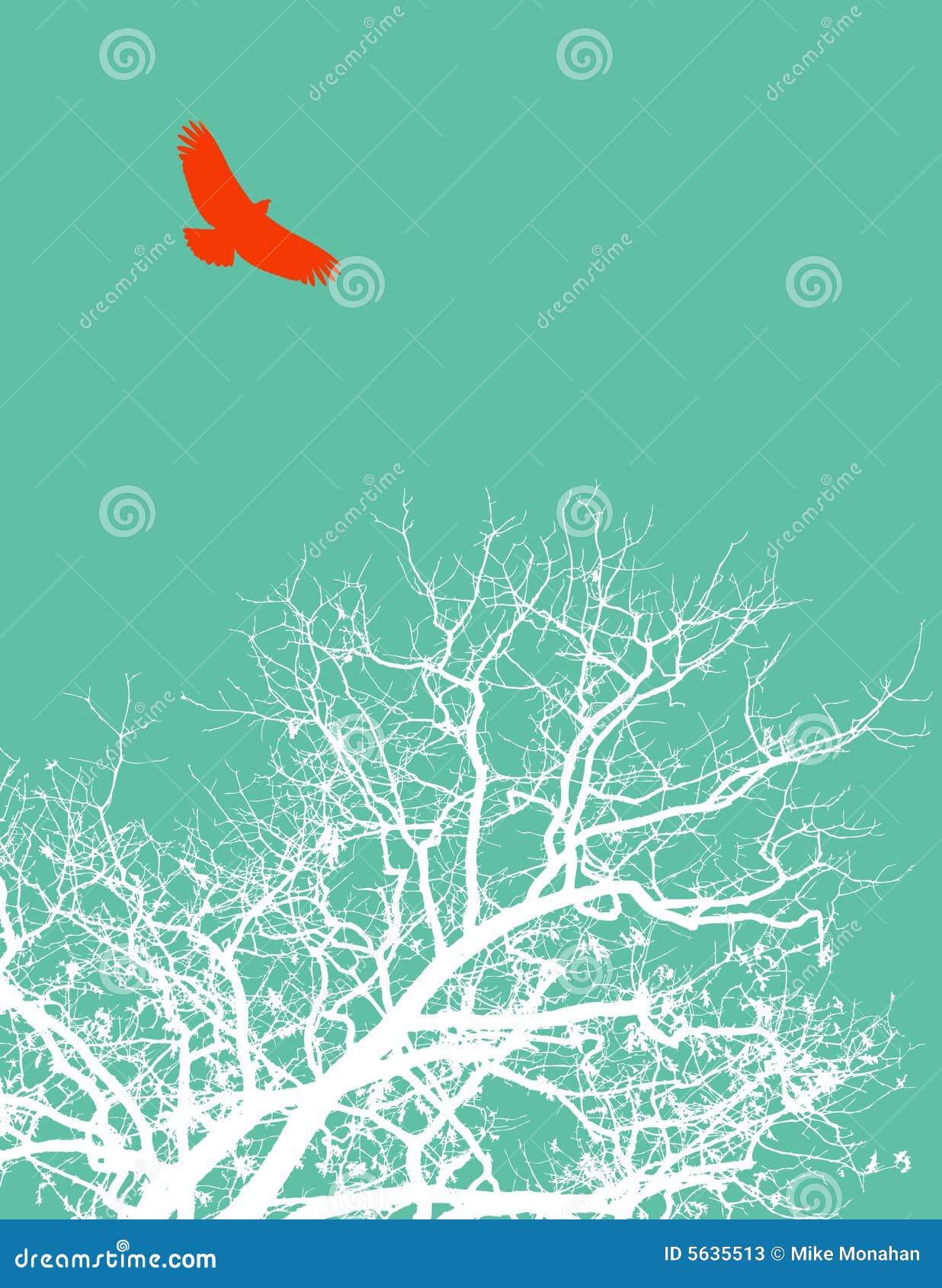 Bird and tree stock vector. Illustration of artwork, colourful - 5635513