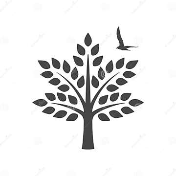 Bird and Tree Branches Logo Icon Stock Illustration - Illustration of ...