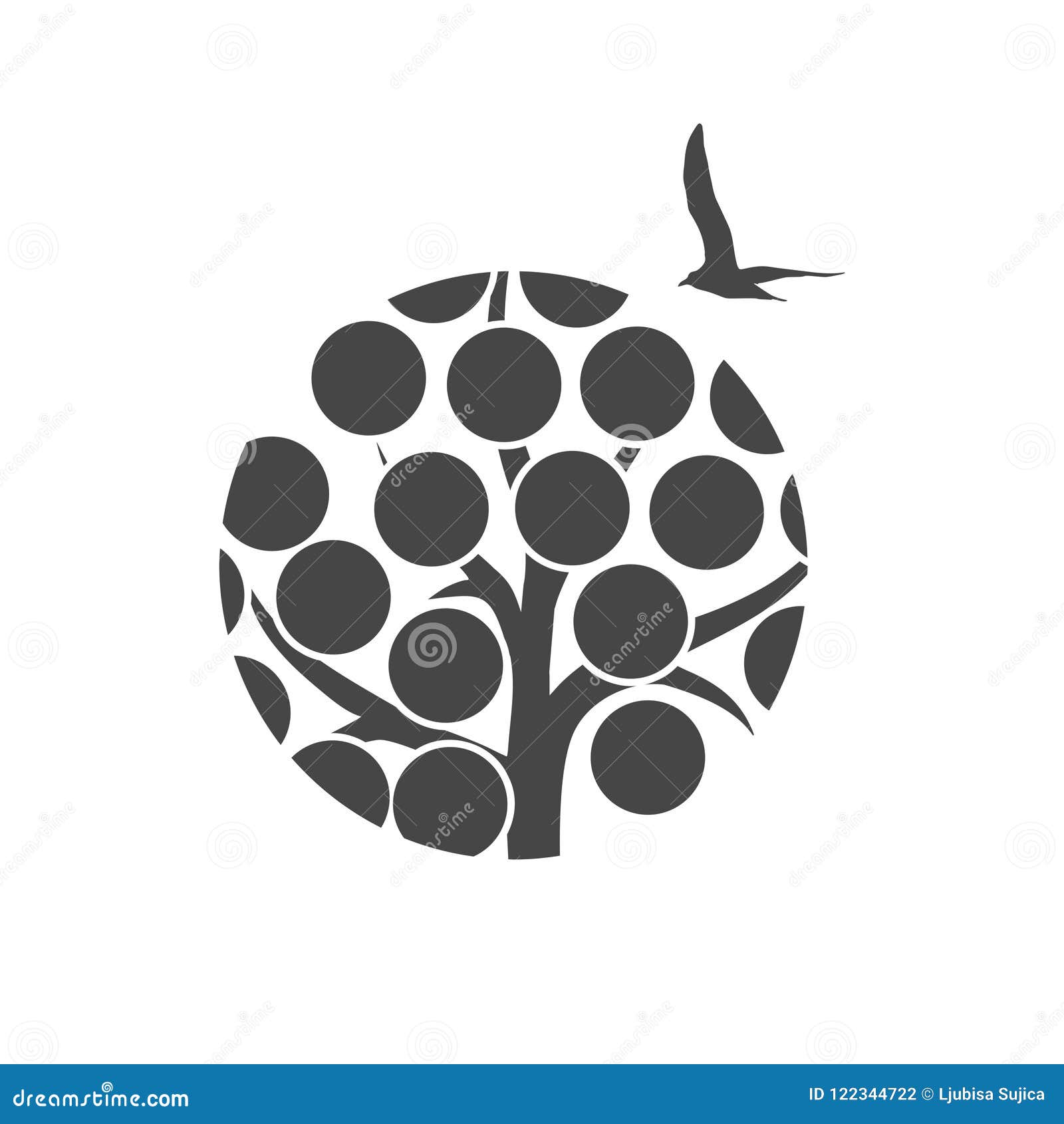 Bird and Tree Branches Logo Icon Stock Vector - Illustration of green ...