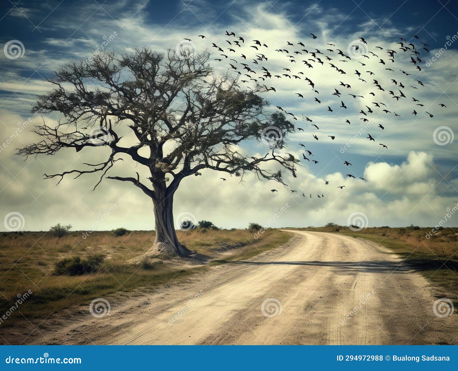 The Bird Tree Made With Generative AI Illustration | CartoonDealer.com ...