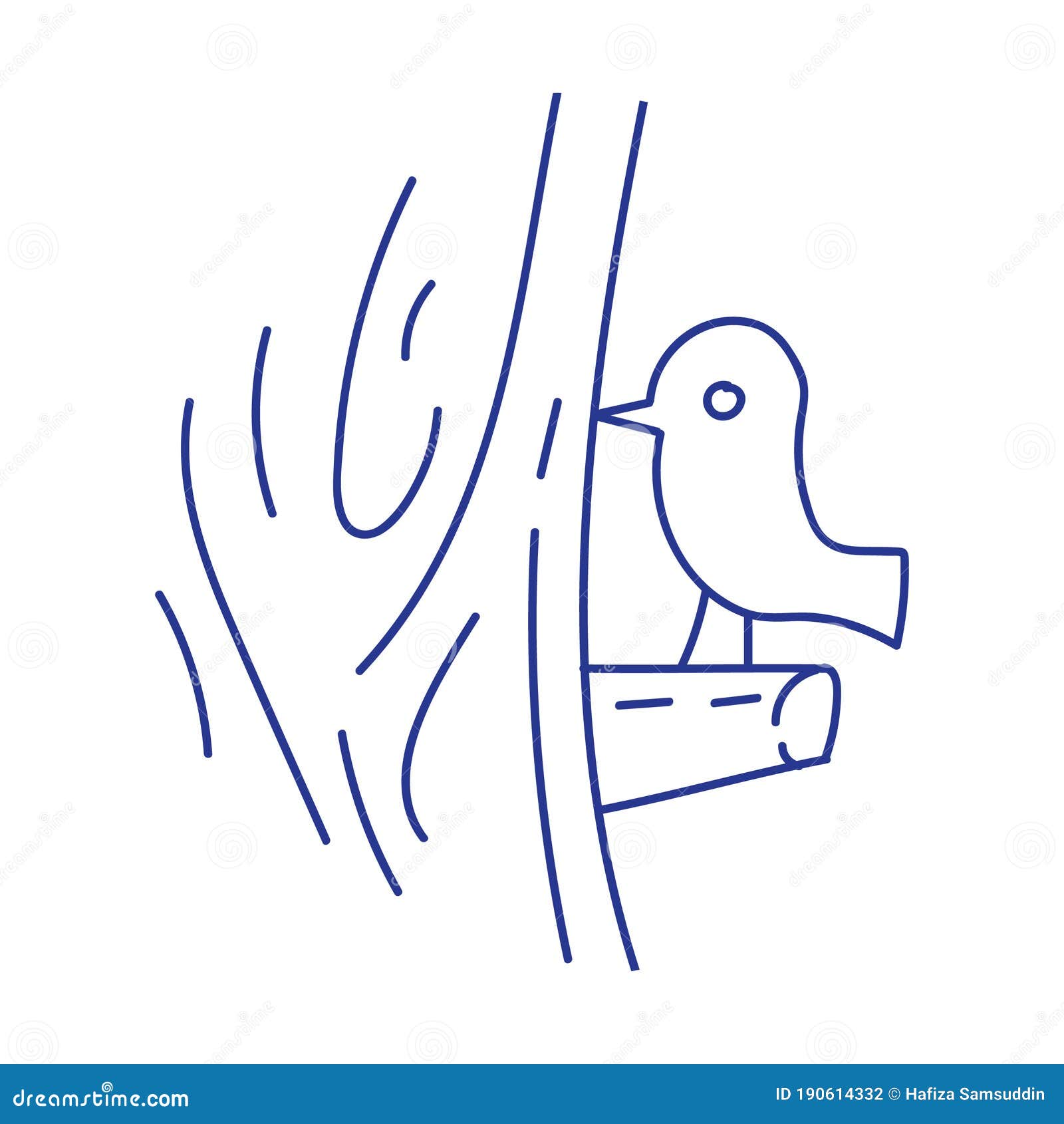 Bird on Tree. Vector Illustration Decorative Design Stock Vector ...