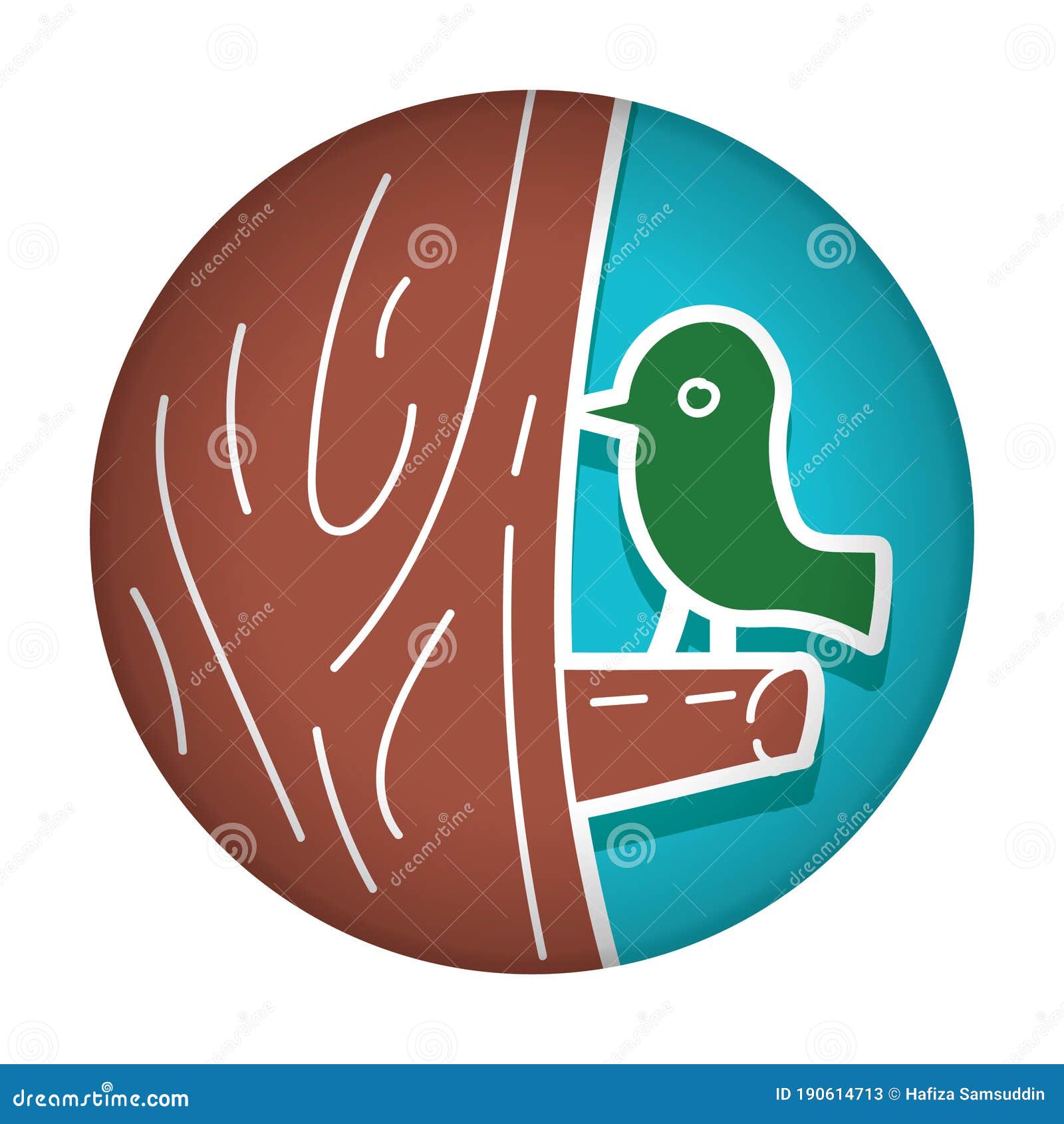 Bird on Tree. Vector Illustration Decorative Design Stock Vector ...