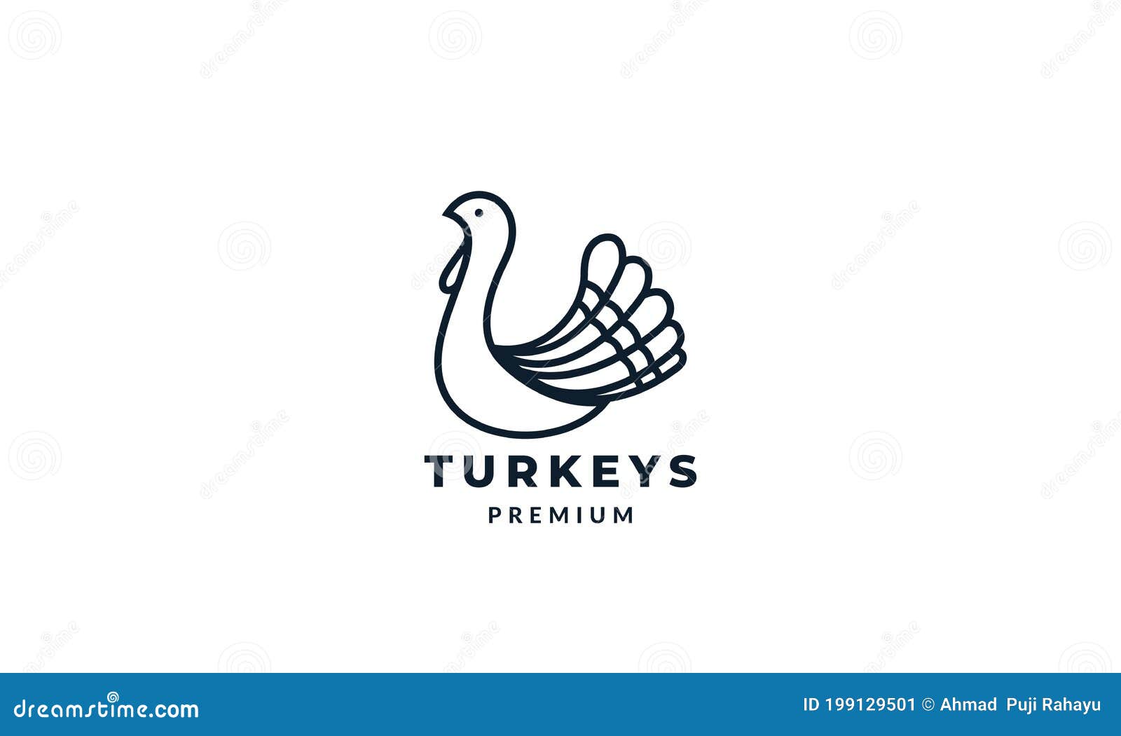 Bird Turkeys Simple Line Logo Vector Illustration Design Stock Vector ...