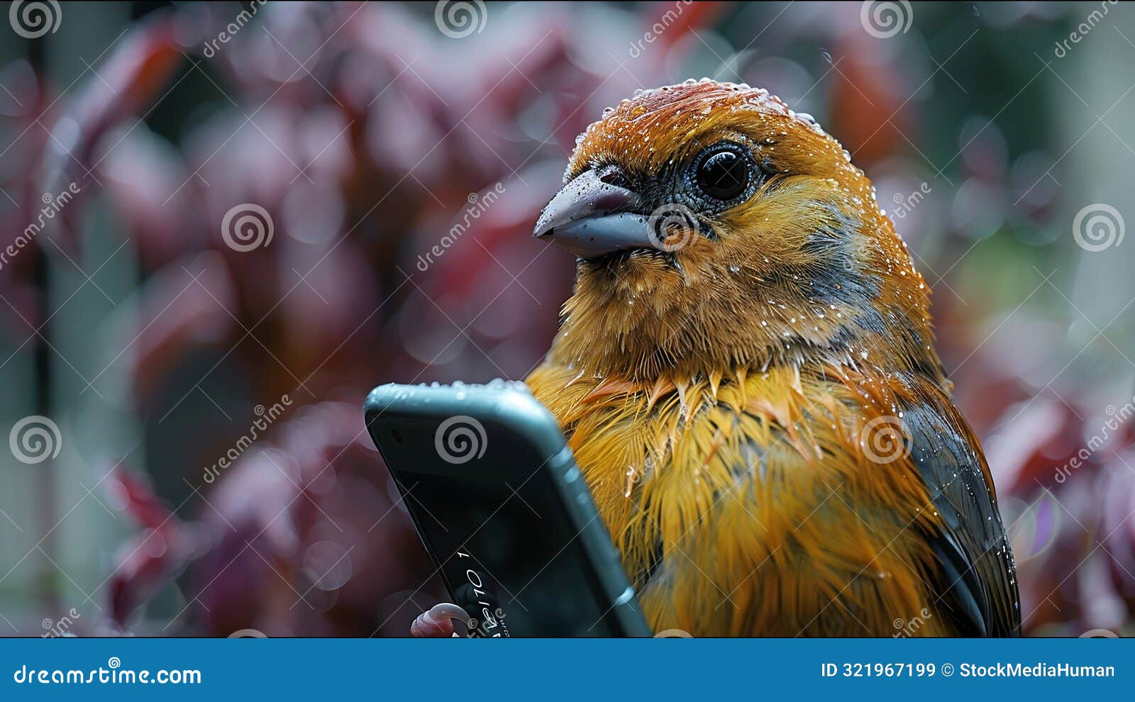 Bird Using Smartphone Dystopian Nature Animal Kingdom Intelligence ...