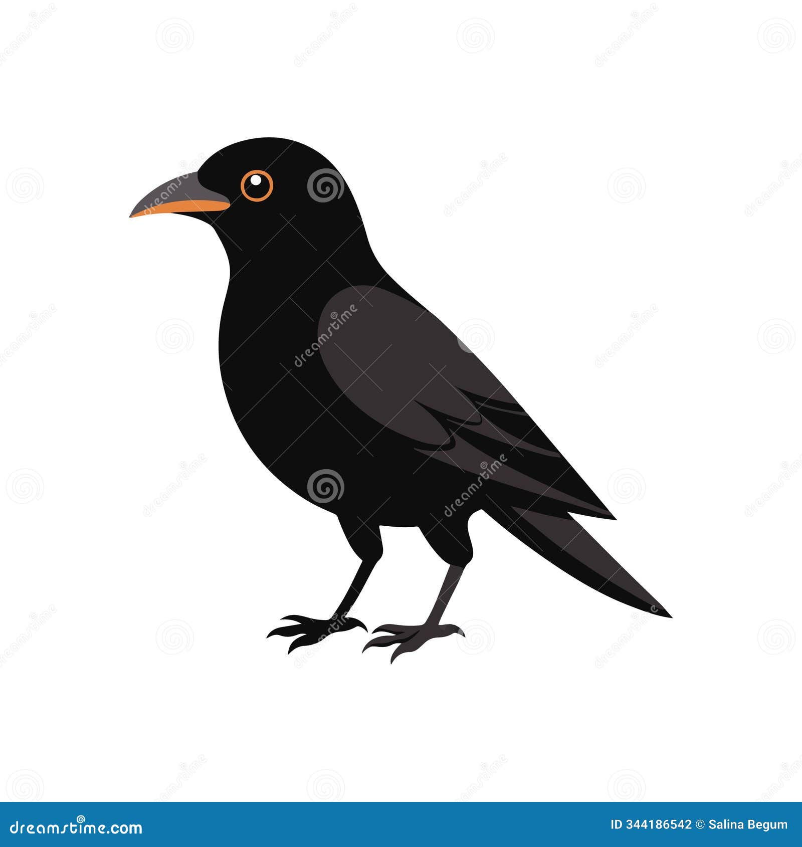 Elegant Black Crow Vector Art Stock Illustration - Illustration of font ...