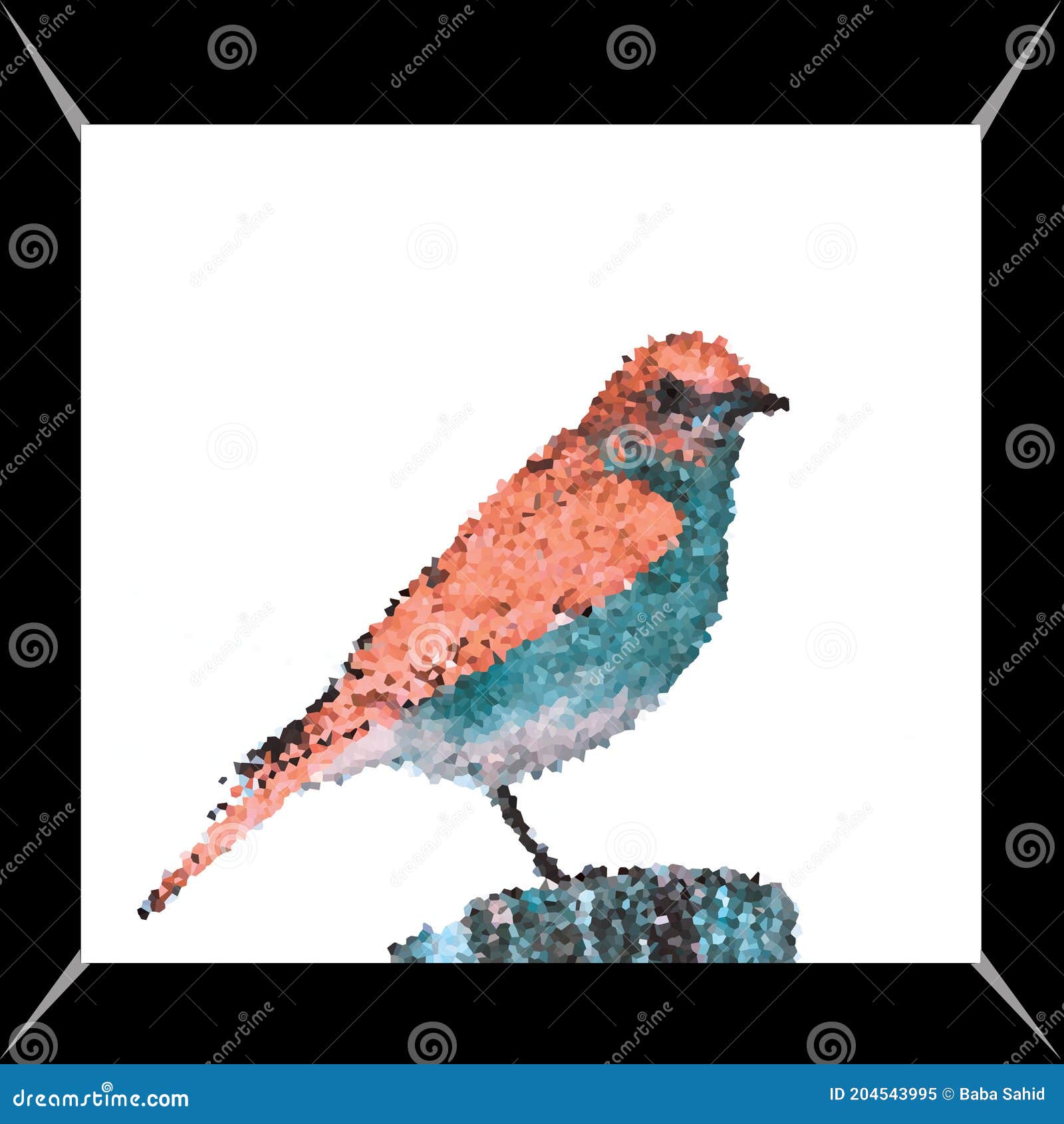 Bird Vector Art Design Illustration with Frame Stock Illustration ...