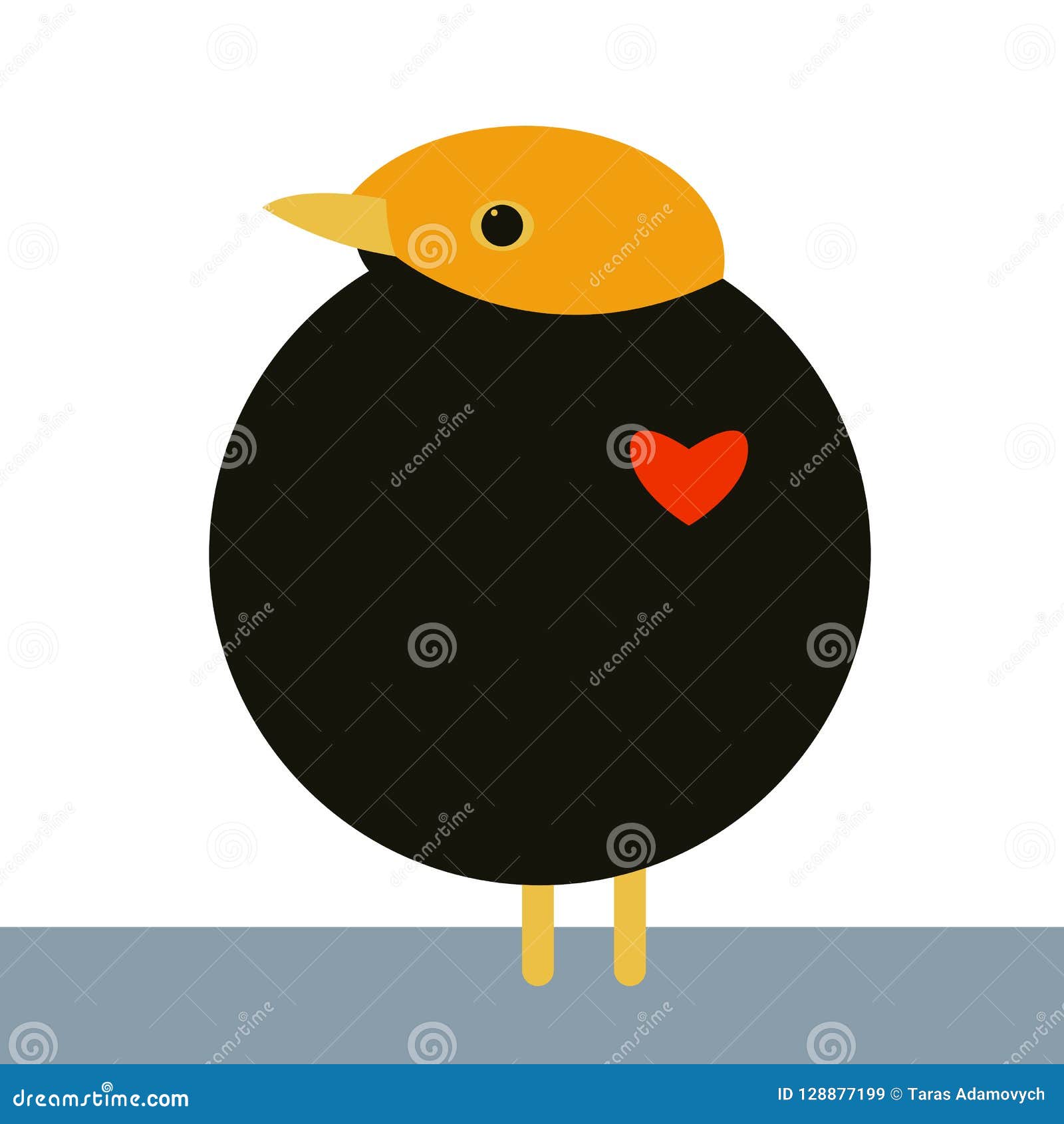 Bird Vector Illustration Flat Style Front Side Stock Vector ...