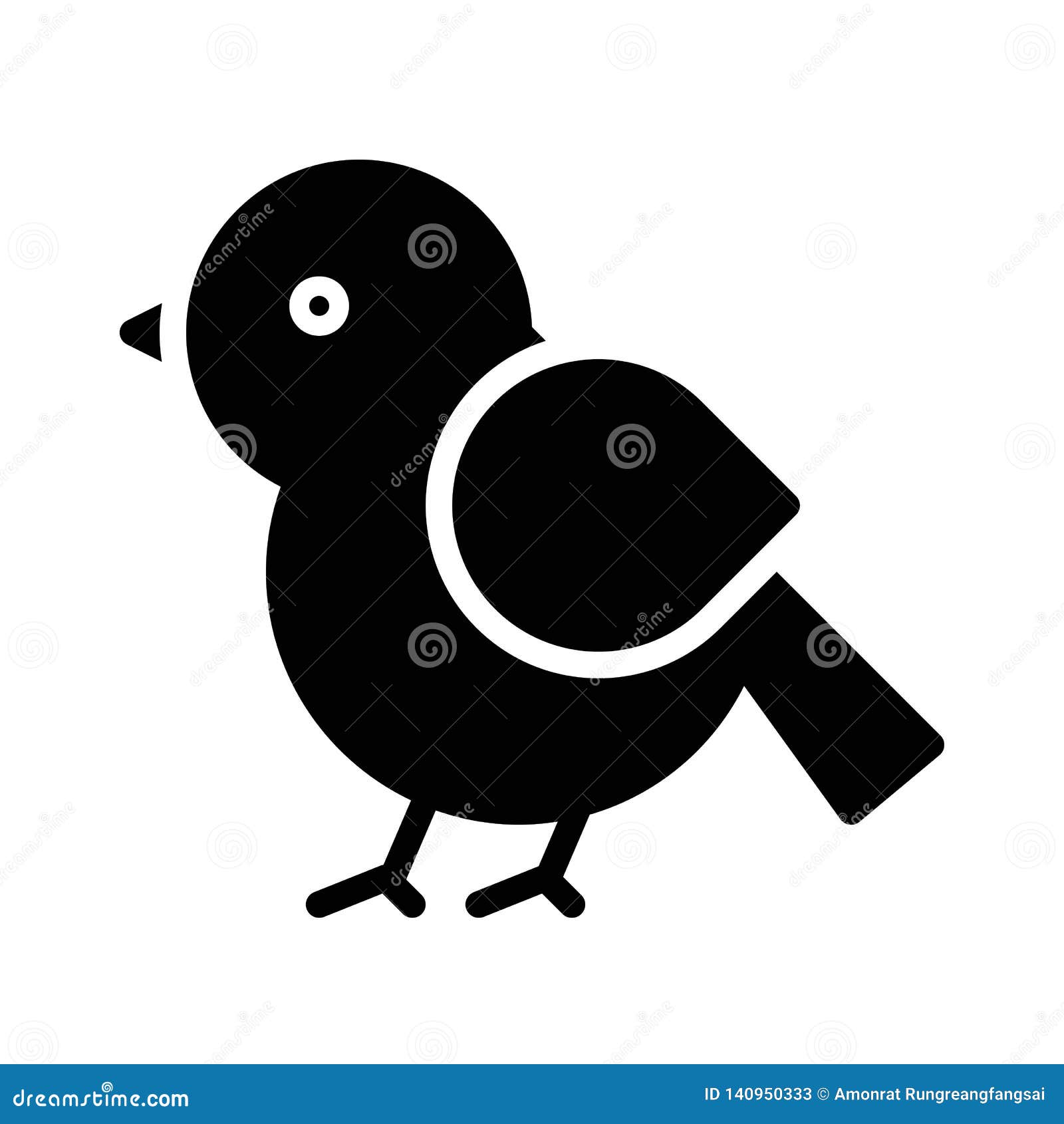 Bird Vector, Isolated Spring Season Solid Icon Stock Vector ...