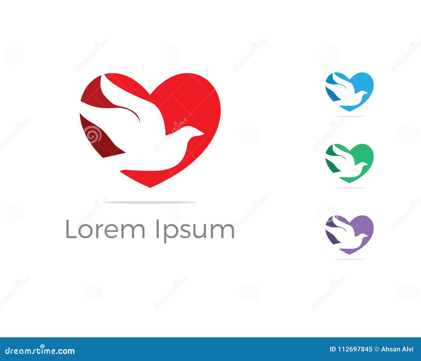 Bird Vector Logo Design, Dove in Heart Icon. Stock Illustration ...