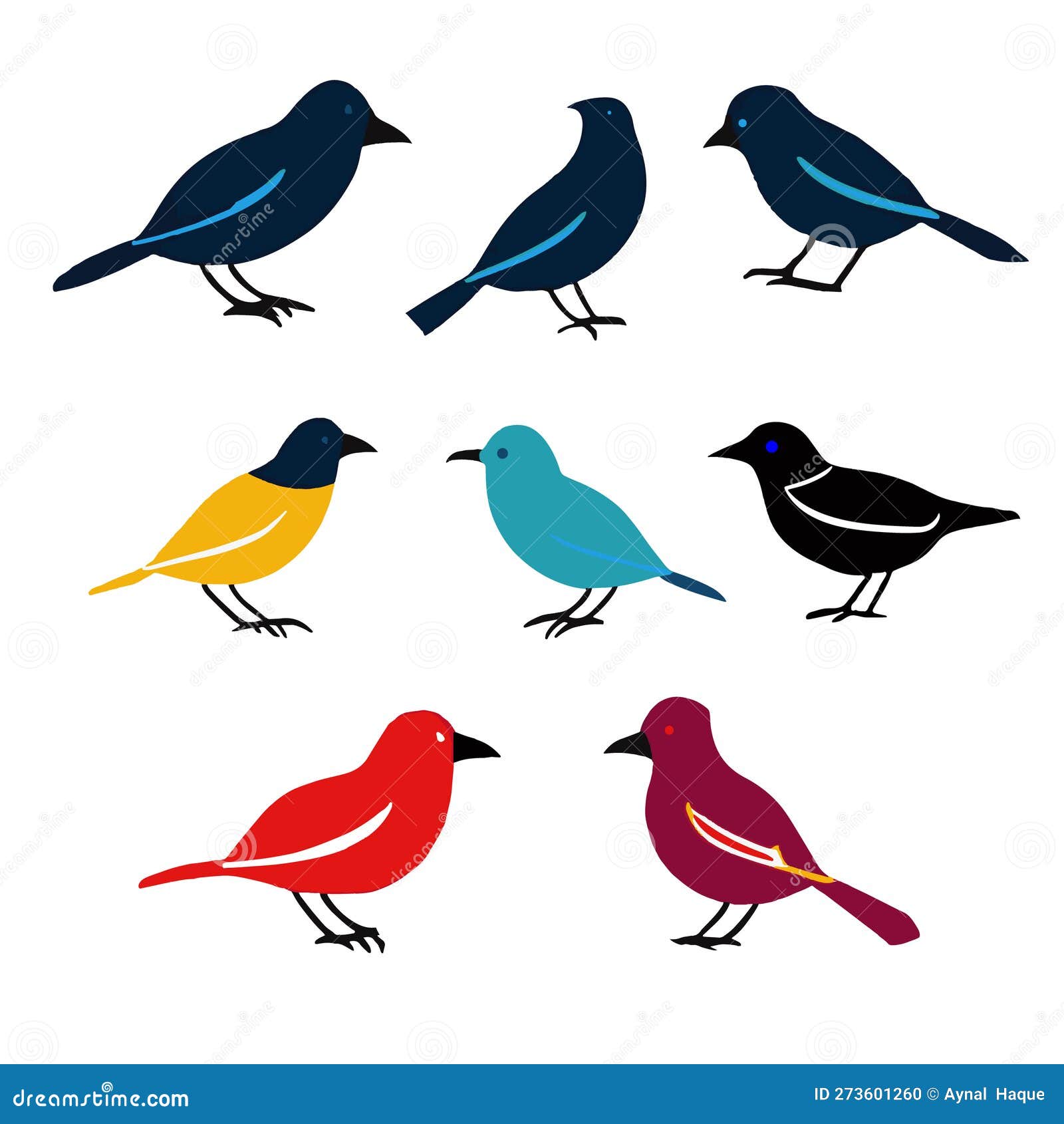 Bird Vector Silhouettes Art Work. Stock Vector - Illustration of bird ...