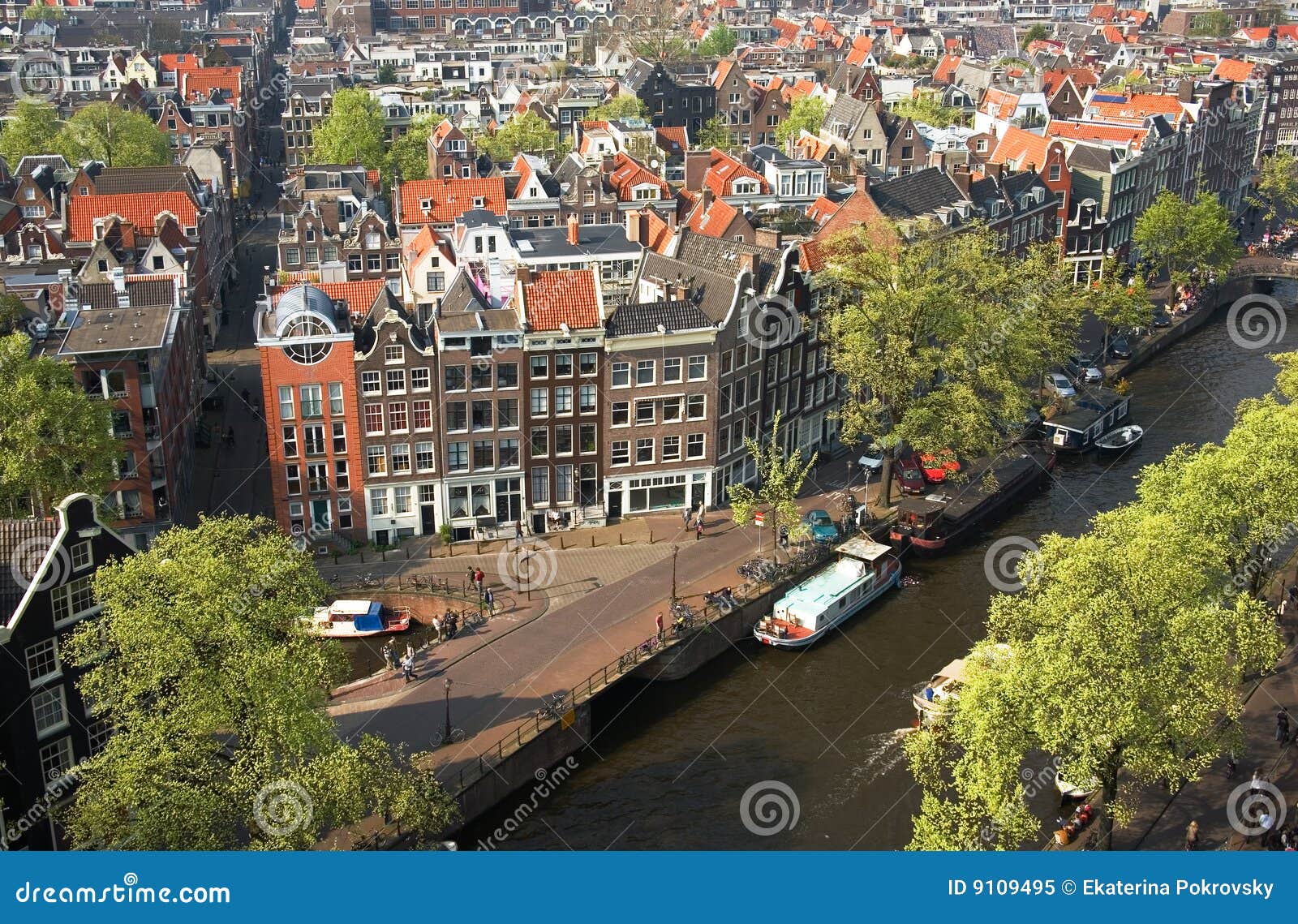 Bird view of Amsterdam stock image. Image of tourism, europe - 9109495
