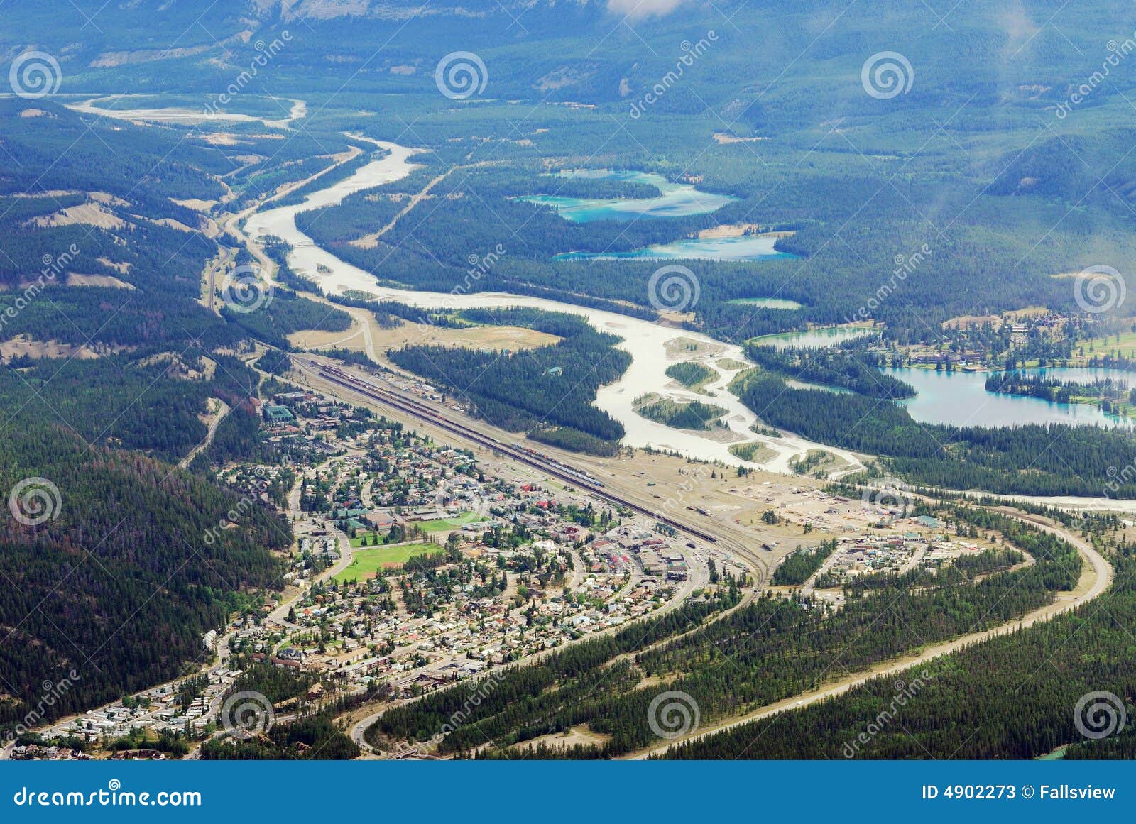 Bird View of the Jasper Town Stock Image - Image of country, lookout ...