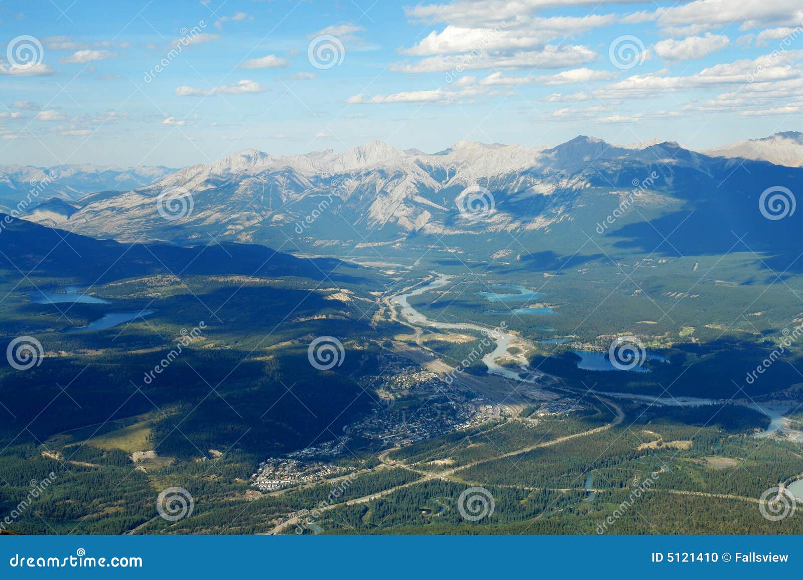 Bird View of the Jasper Town Stock Photo - Image of forest, road: 5121410