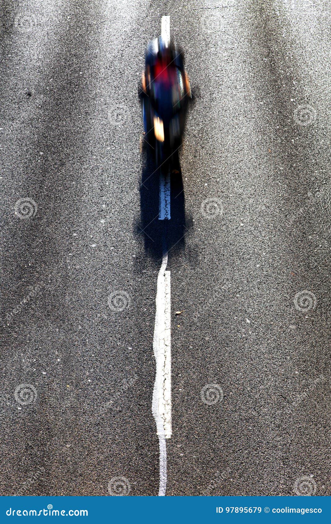 A Bird View of a Motorcycle on an Asphalt Road Stock Image - Image of ...