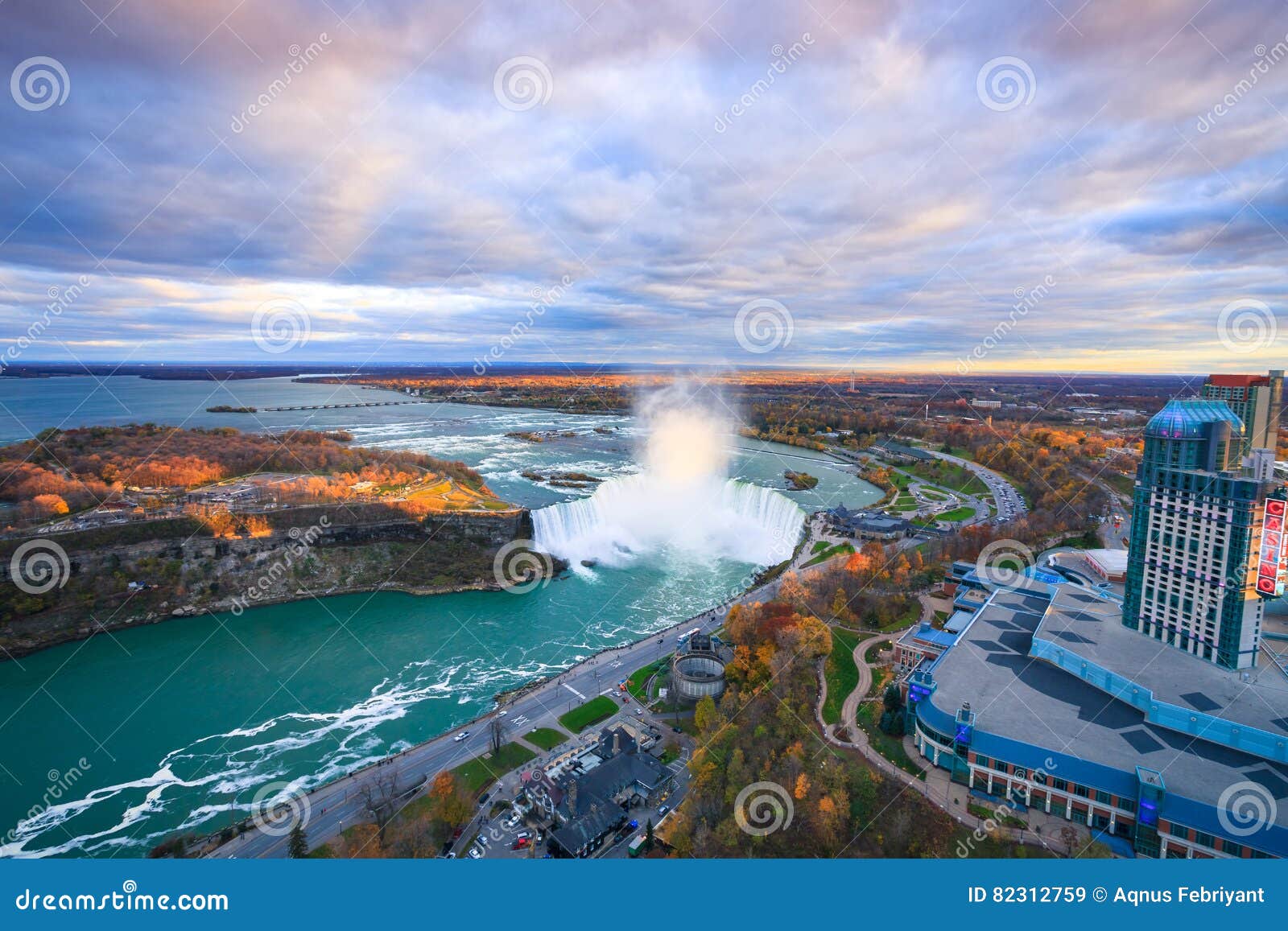 Bird View of Niagara Falls stock image. Image of tower - 82312759