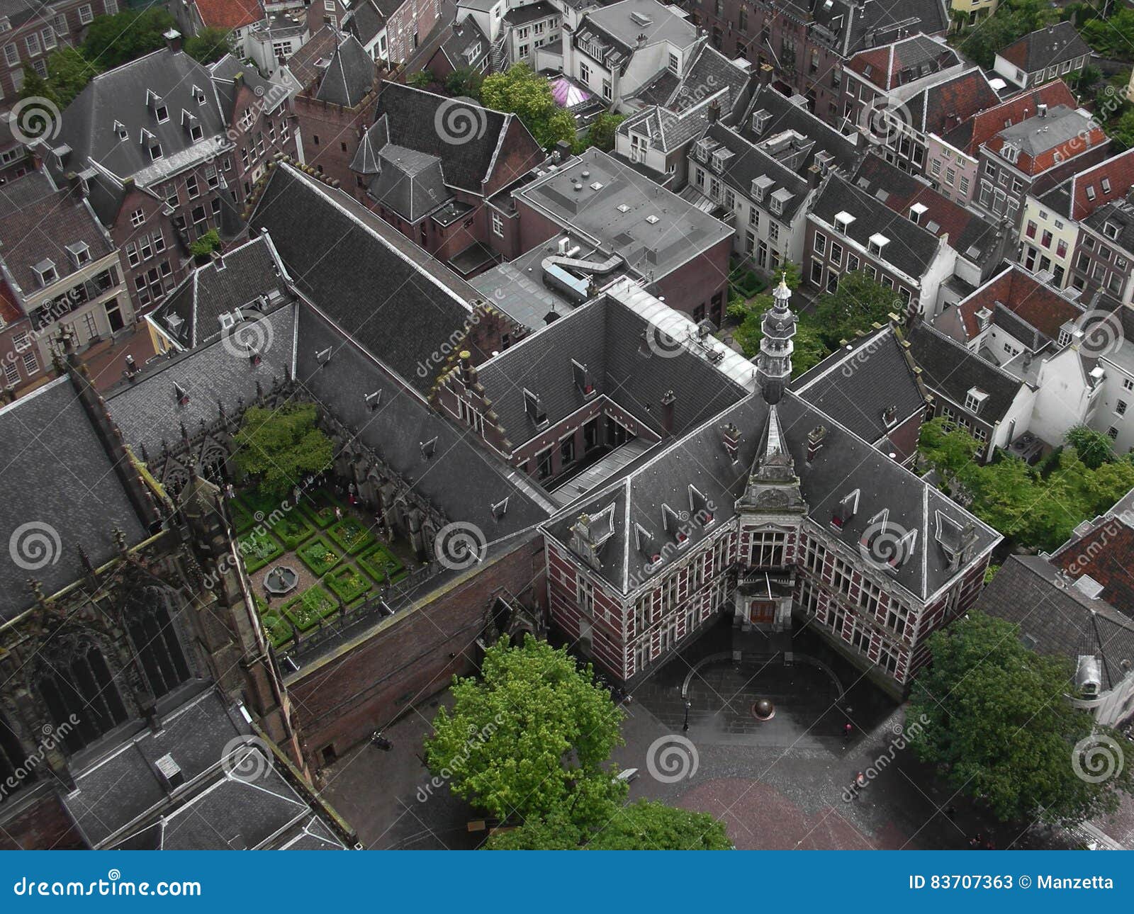 Bird View of Utrecht, Netherland Stock Image - Image of centre, houses ...