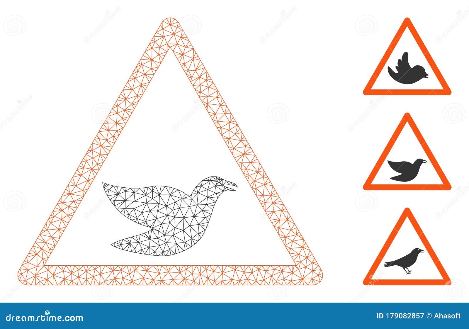 Bird Warning Polygonal Frame Vector Mesh Illustration Stock Vector ...